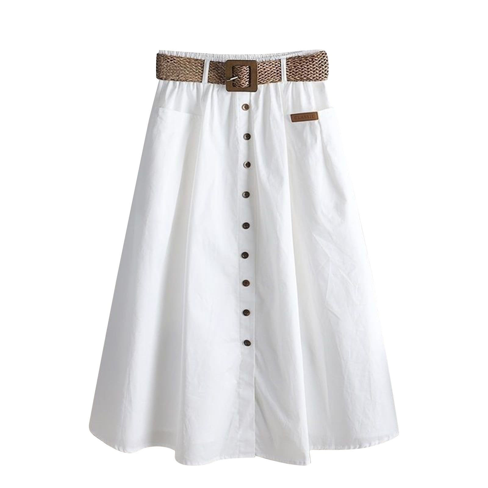 NoeCare Skirts for Women Fall Maxi Skirt with Belt High Waisted Midi ...