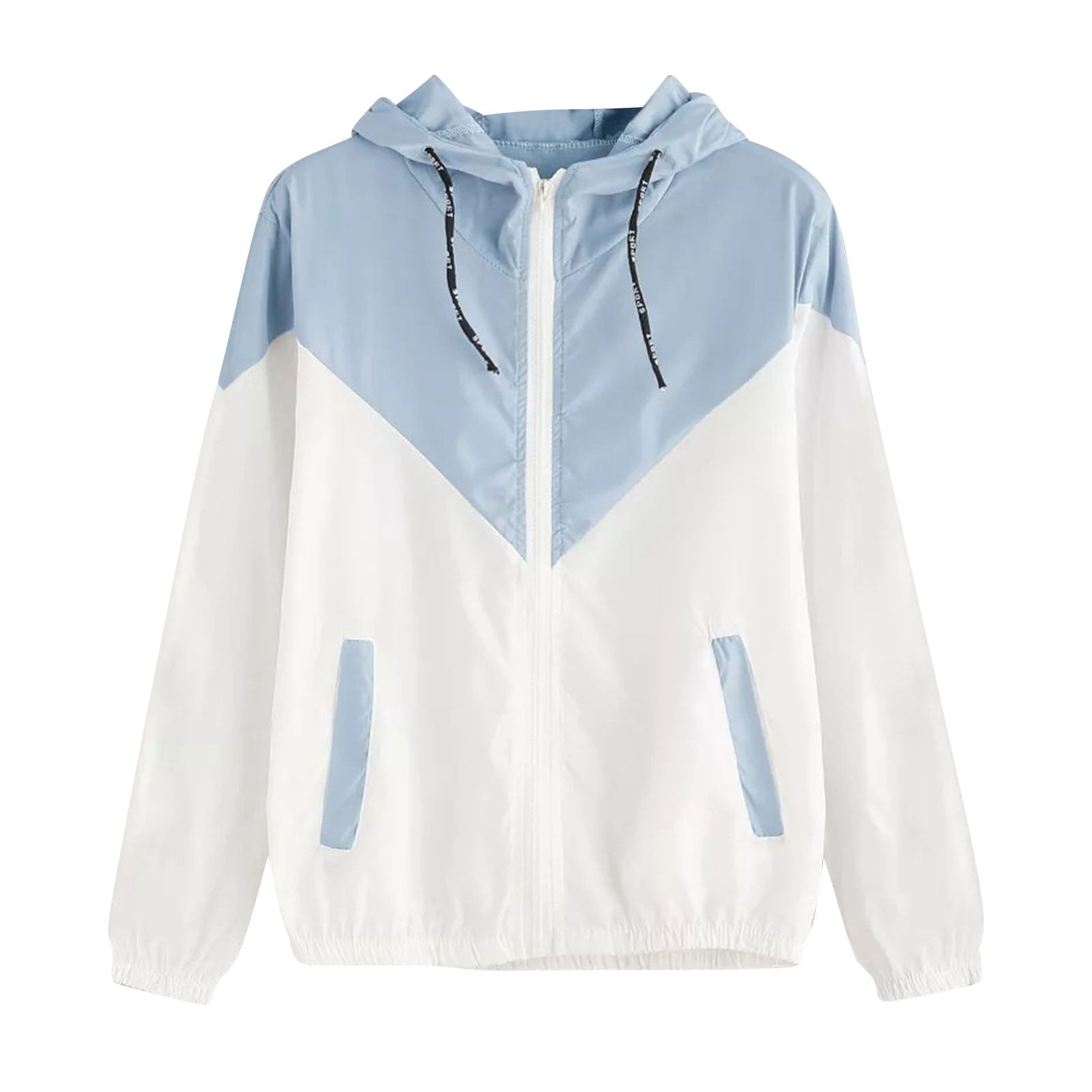 Tuosodrolic Women Lightweight Rain Coat with Hood Color Block ...