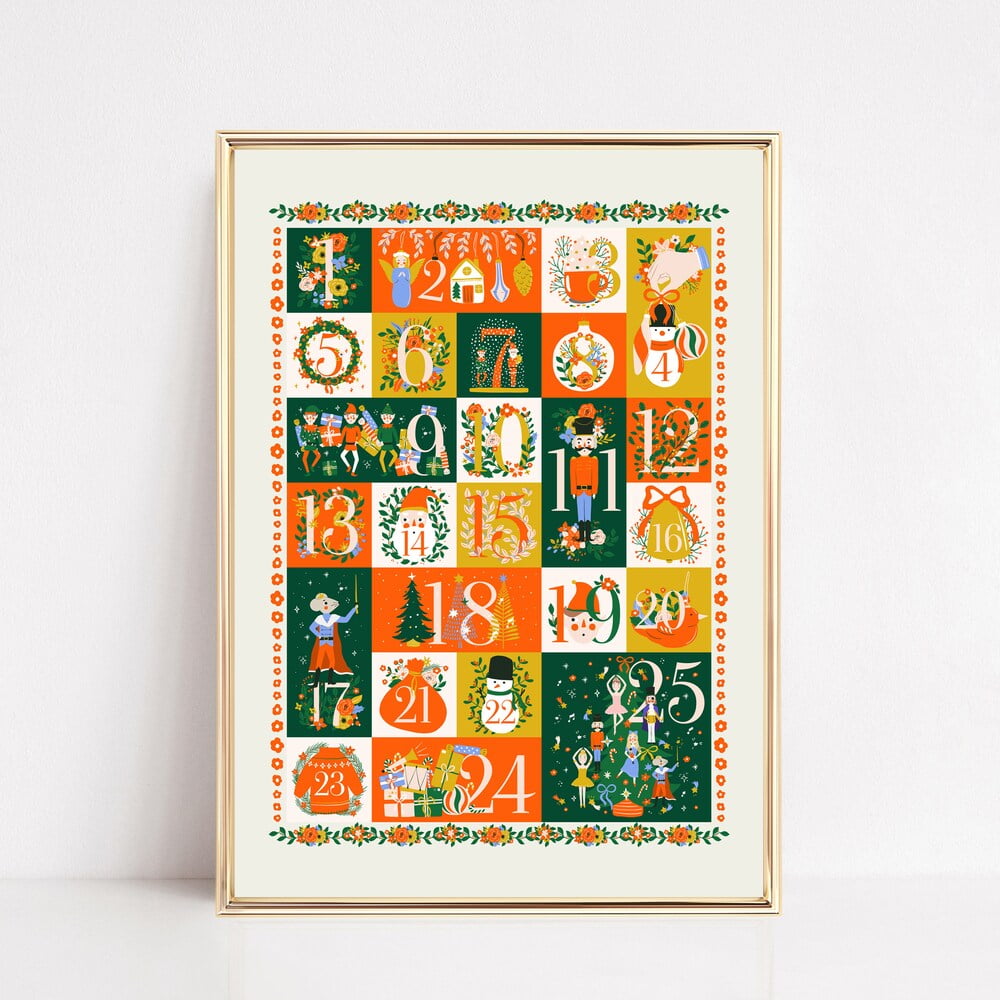 Noel Advent Calendar, Print Advent Calendar, Noel Countdown Sign, Noel ...