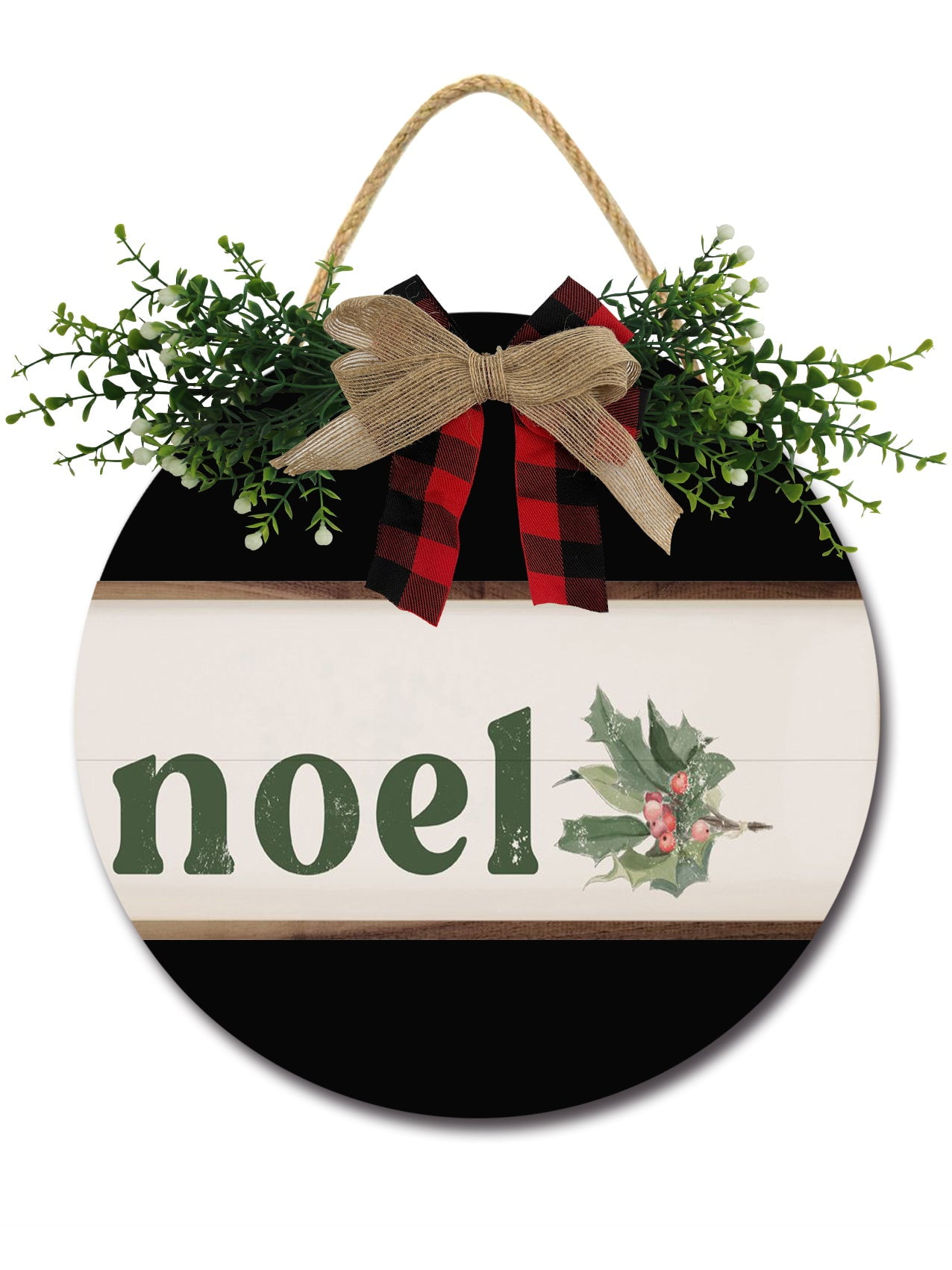Noel Door Sign Home Decor Round Wood Wreaths Wall Hanging Sign ...