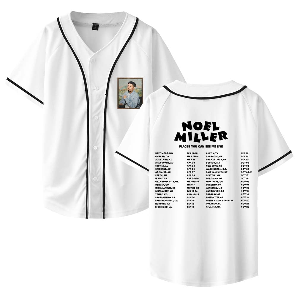 Noel Miller 2025 Tour Merch Baseball Jersey V-Neck Shirt Women Men Short Sleeve Streetwear ...