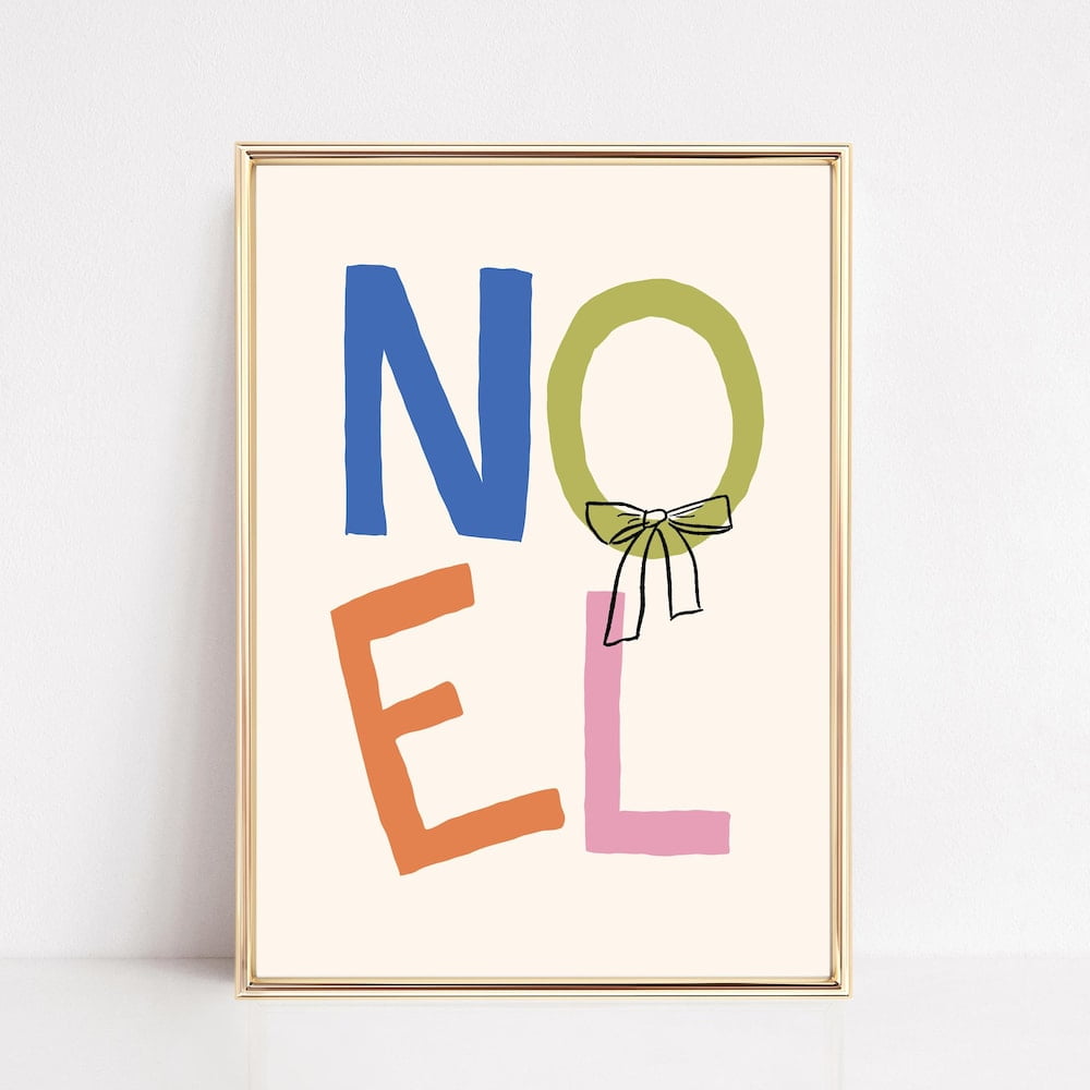 Noel Print, Quirky Noel Print, Kitschy Noel Decor, Bright Noel Wall Art ...