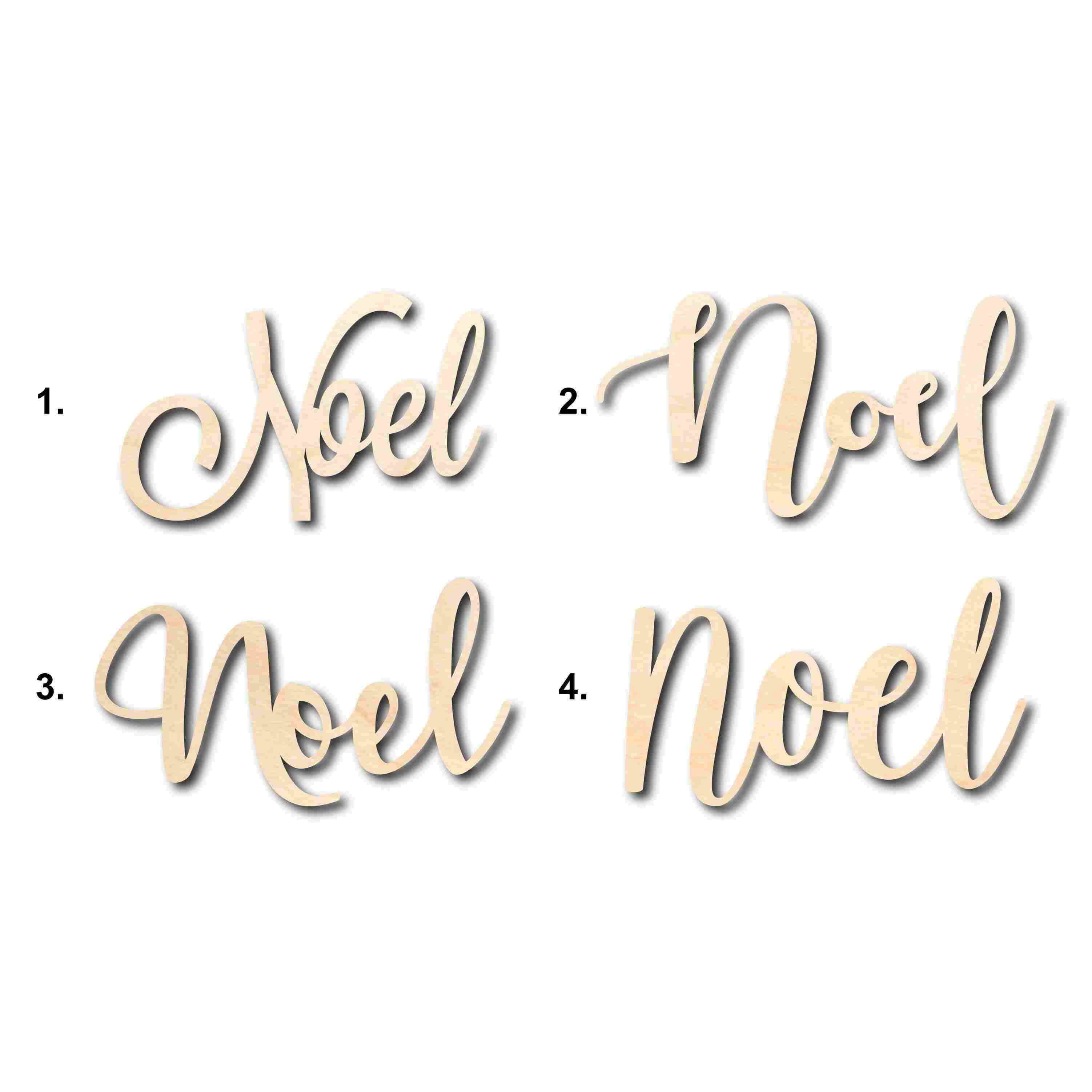 Noel Sign Unfinished Wood Cutout Home Decor DIY Option 2- 16" Wide / 1/ ...