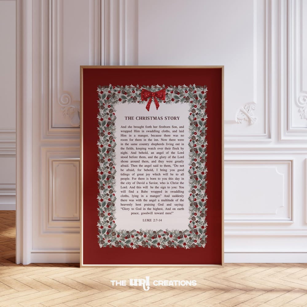 The Noel Story Print, Modern Christian Wall Art Print, Christ Centered ...