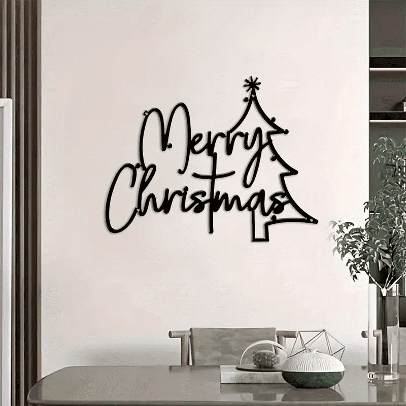 Noel Tree Metal Wall Art, Christmas Wall Sign, Elegant Home Office ...