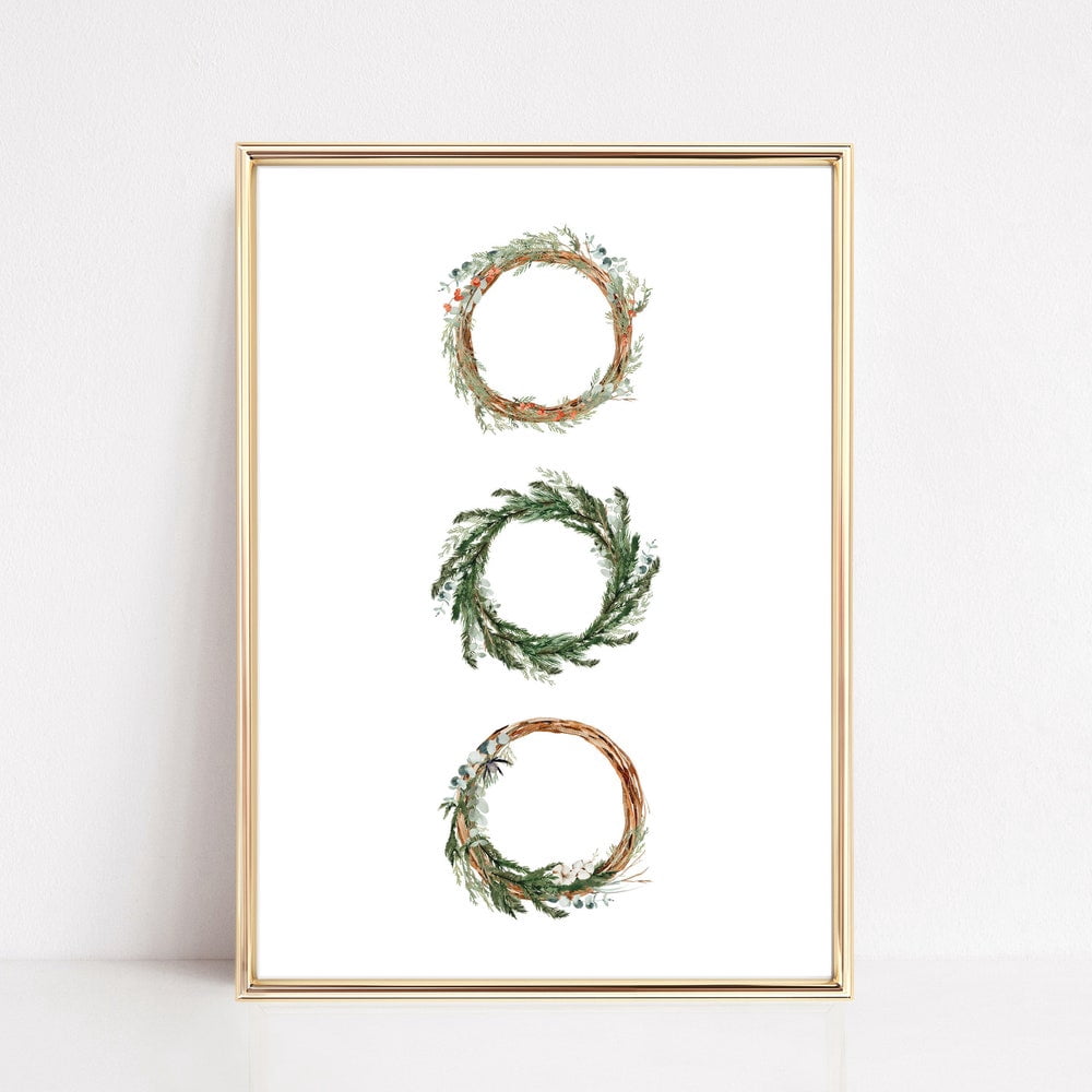 Noel Wreath Print, Noel Wall Art, Noel Print Wall Art, Colorful Noel ...