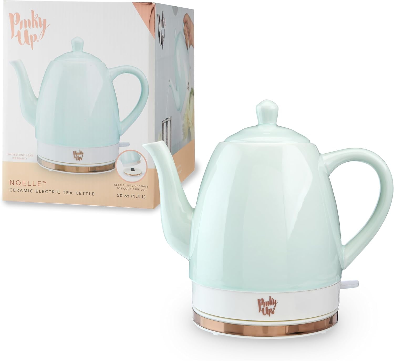 Noelle 1.5 L Ceramic Gooseneck Spout Electric Tea Kettle with ...