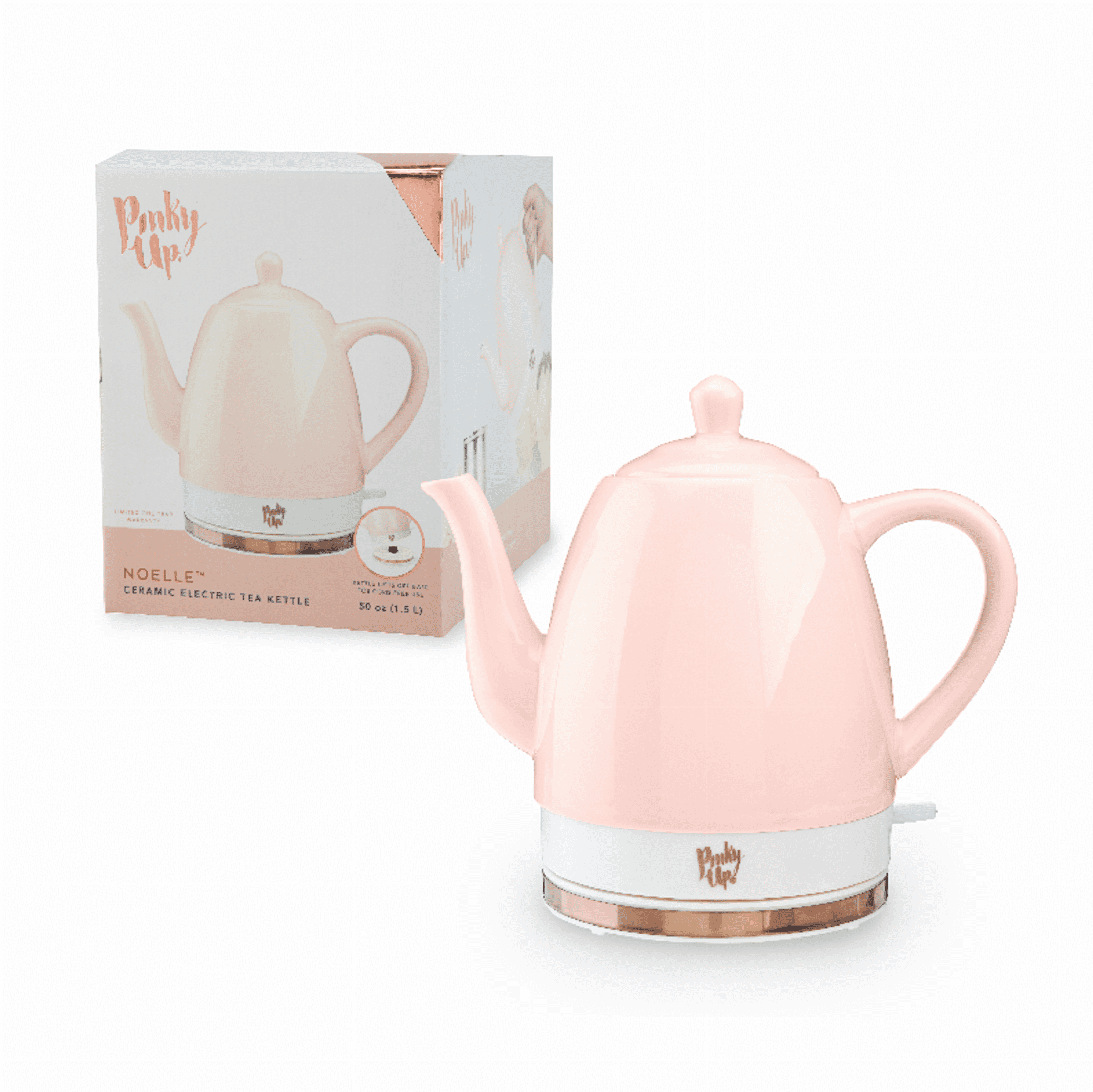 Noelle Pink Ceramic Electric Tea Kettle By Pinky Up[ Pink ] - Walmart.com