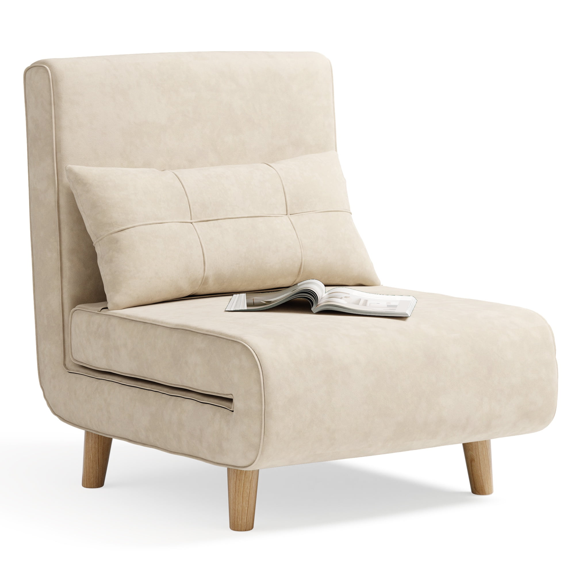 Noelse 3 in 1 Sleeper Chair Bed, Convertible Futon Chair Bed, Velvet ...