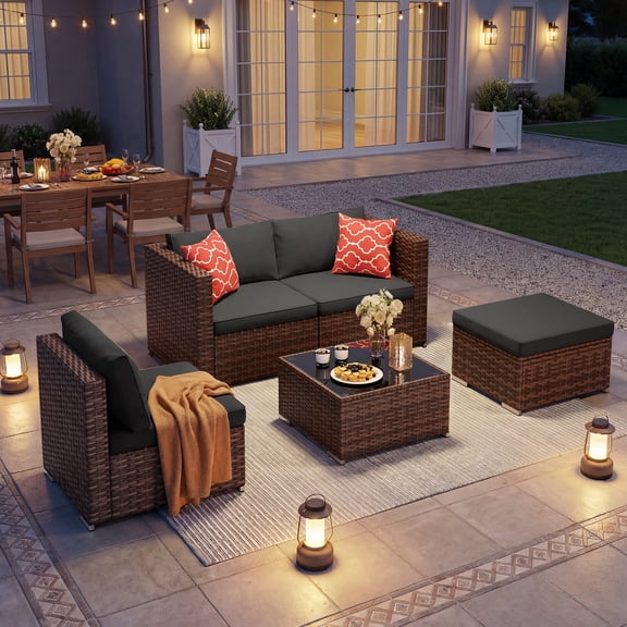 Stoog Patio Furniture Set, 6-Piece Modular Outdoor Sofa Sets with ...