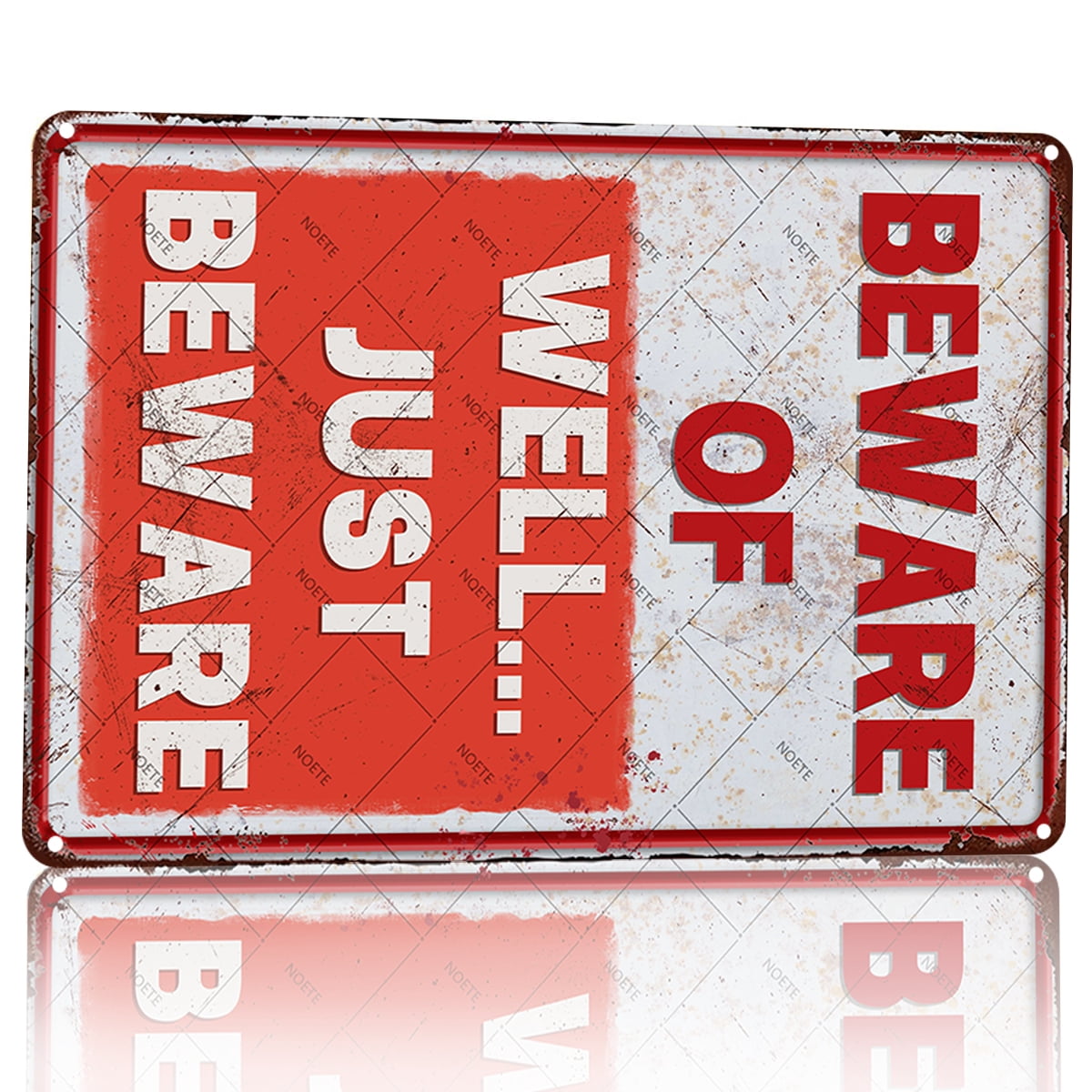 Noete 12x16 Inch Scary Crime Scene Halloween Metal Sign - "Beware of ...