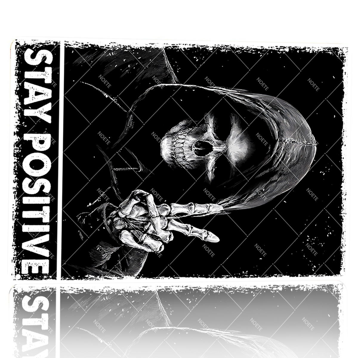 Noete 12x16 Inch Stay Positive Skull Metal Tin Sign, Motivational ...