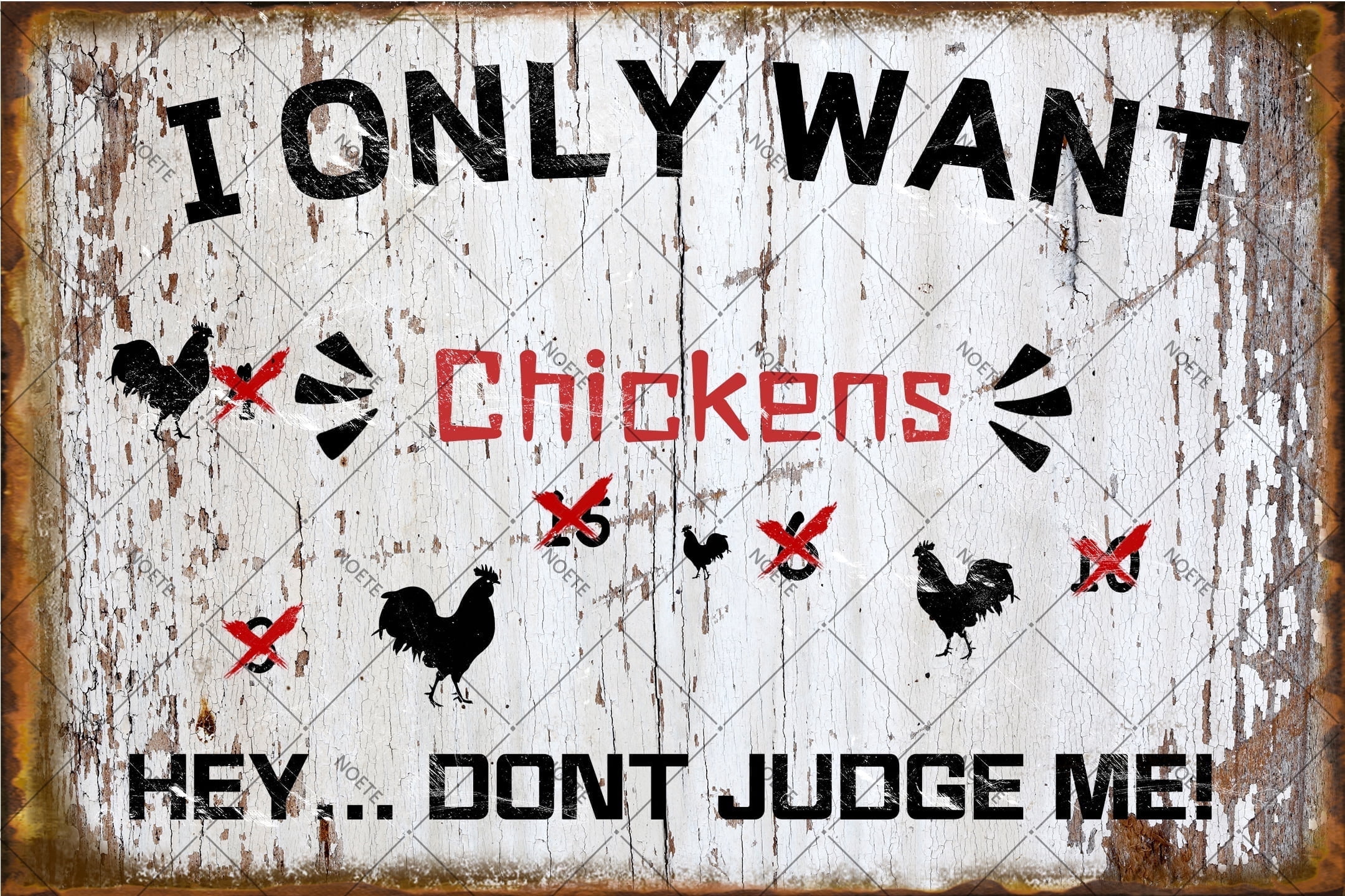 Noete Chicken Coop Signs 12x16 Inch Lightweight & Waterproof Metal Tin ...