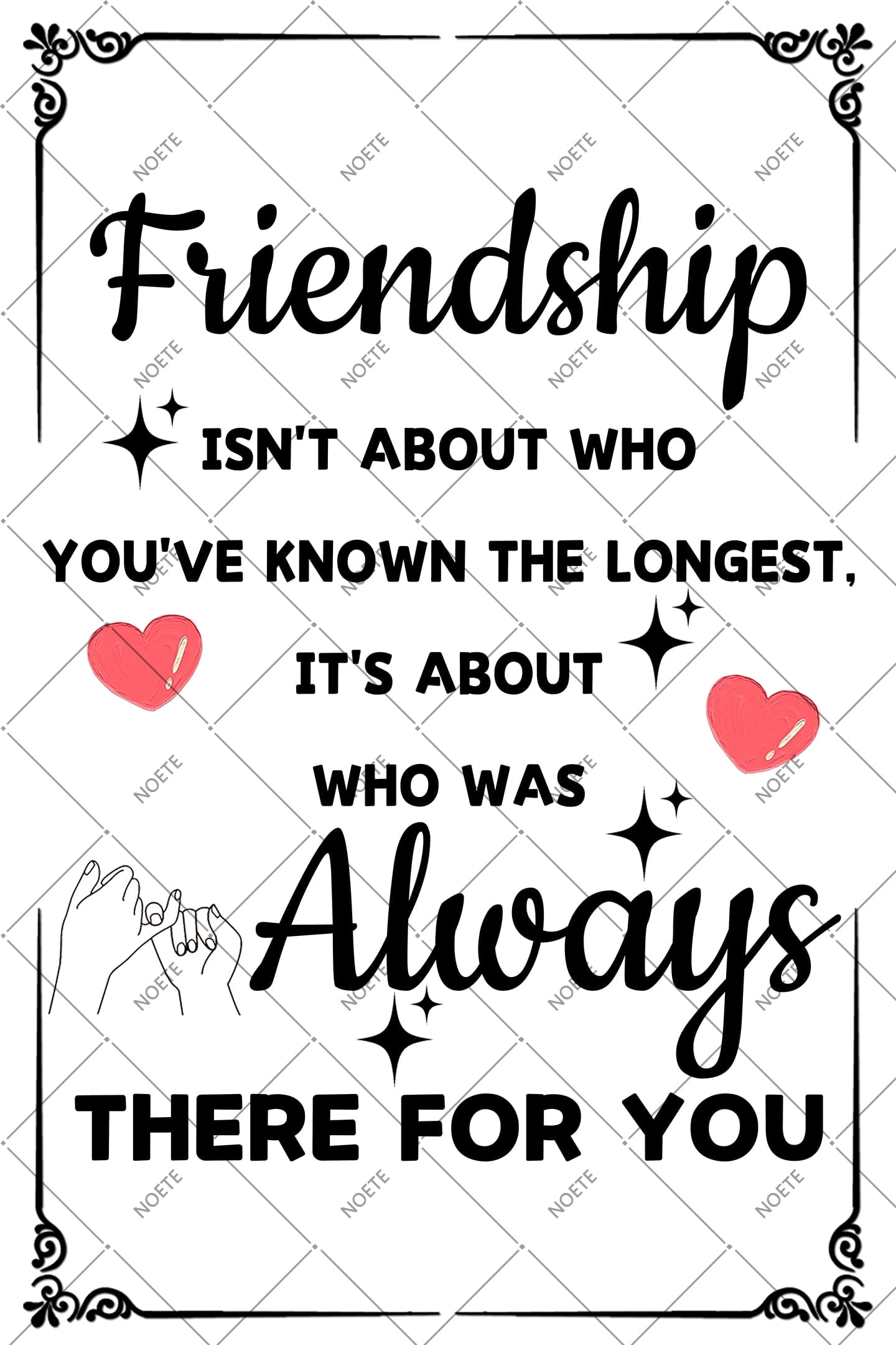 Noete Friendship Tin Signs Heartwarming Gift for Women, "Friendship Isn ...