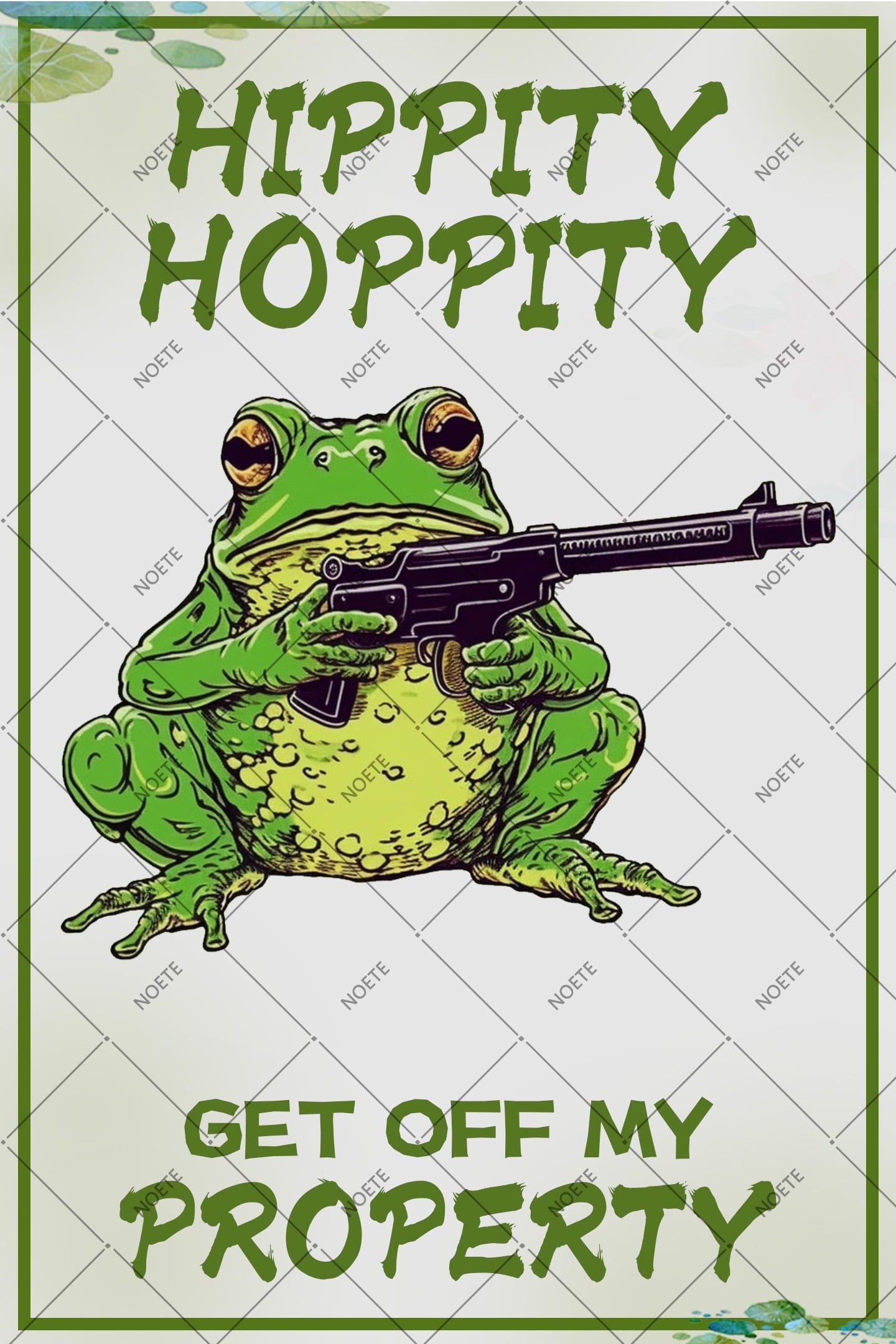 Noete Funny Frog Posters 12x16 Inch "Hippity Hoppity Get Off My ...