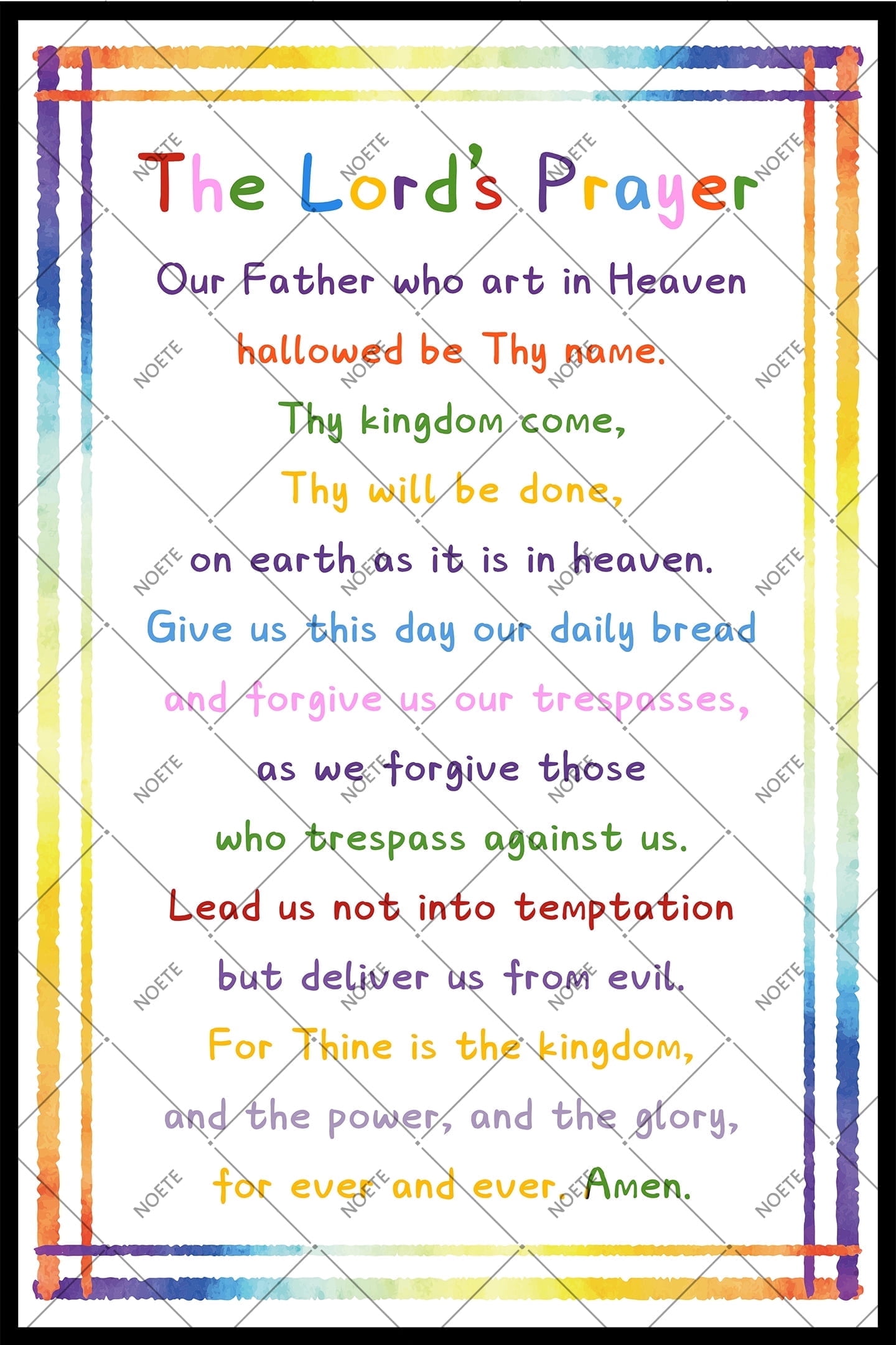 Noete The Lords Prayer Metal Tin Sign 8x12 Inch Religious Scripture Art ...
