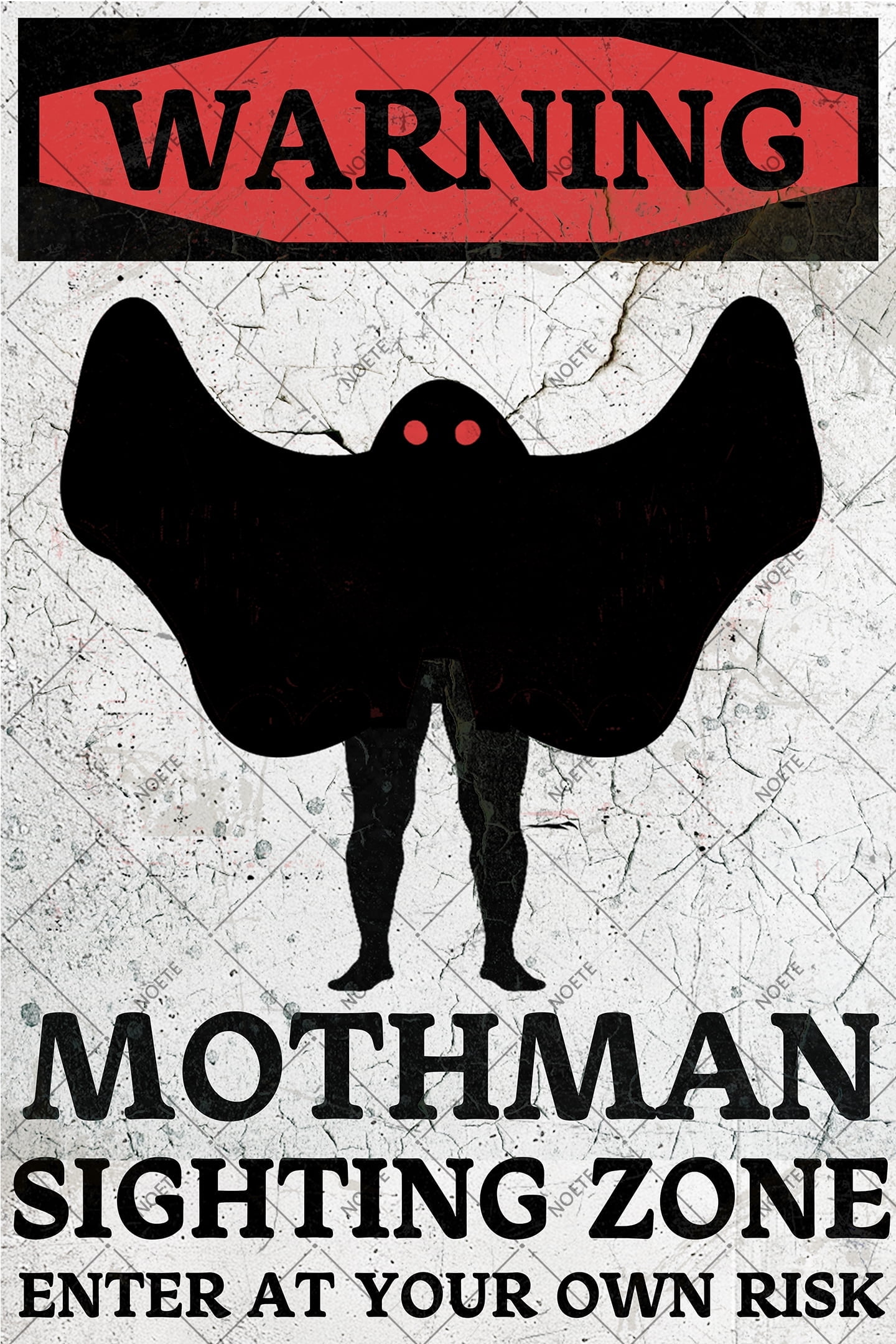 Noete Mothman Sign Funny Bathroom Metal Tin Sign 12x16 Inch, Unique ...