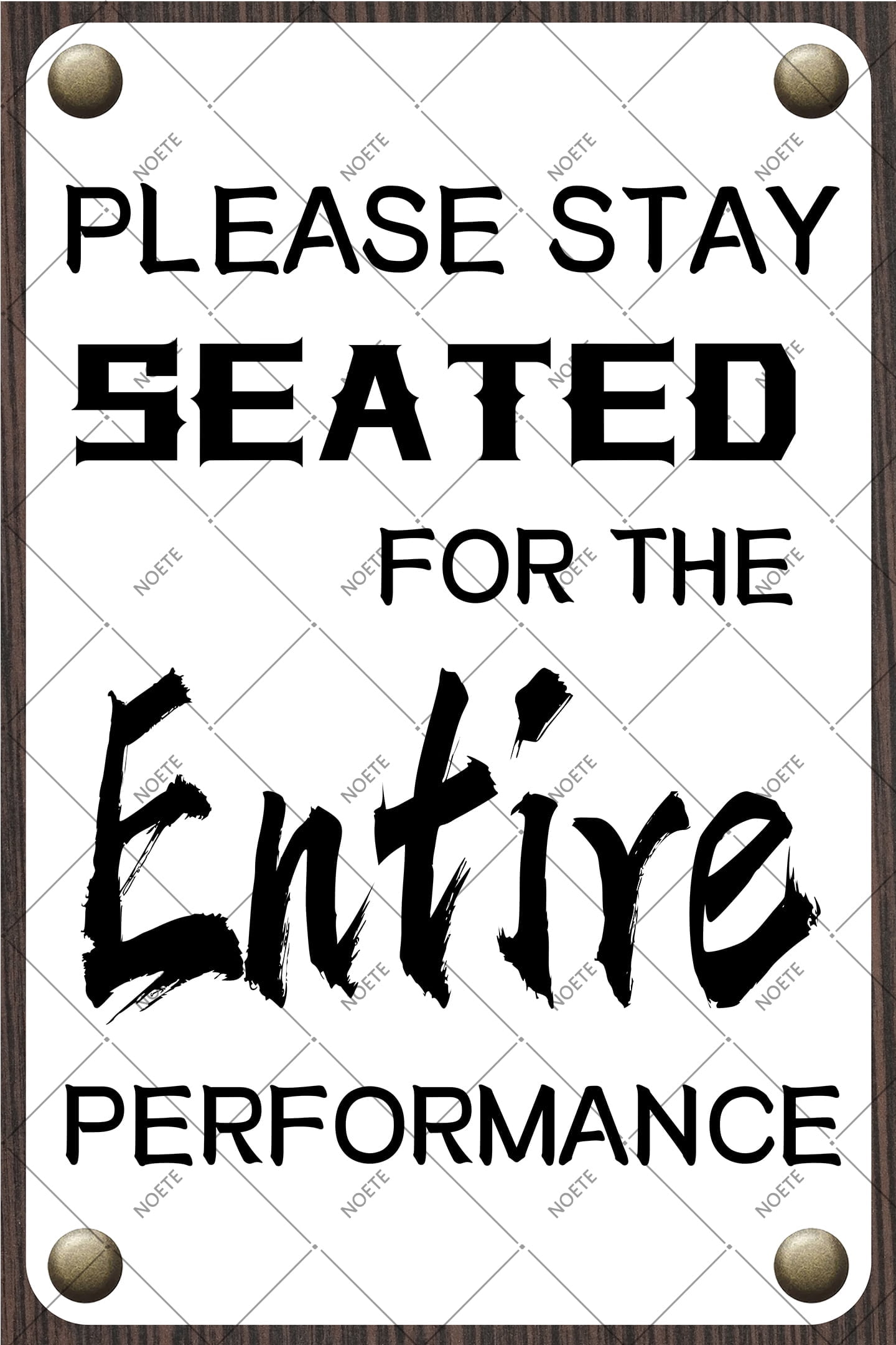 Noete Please Stay Seated Tin Sign 12x16 Inch Funny Bathroom Tin Sign ...