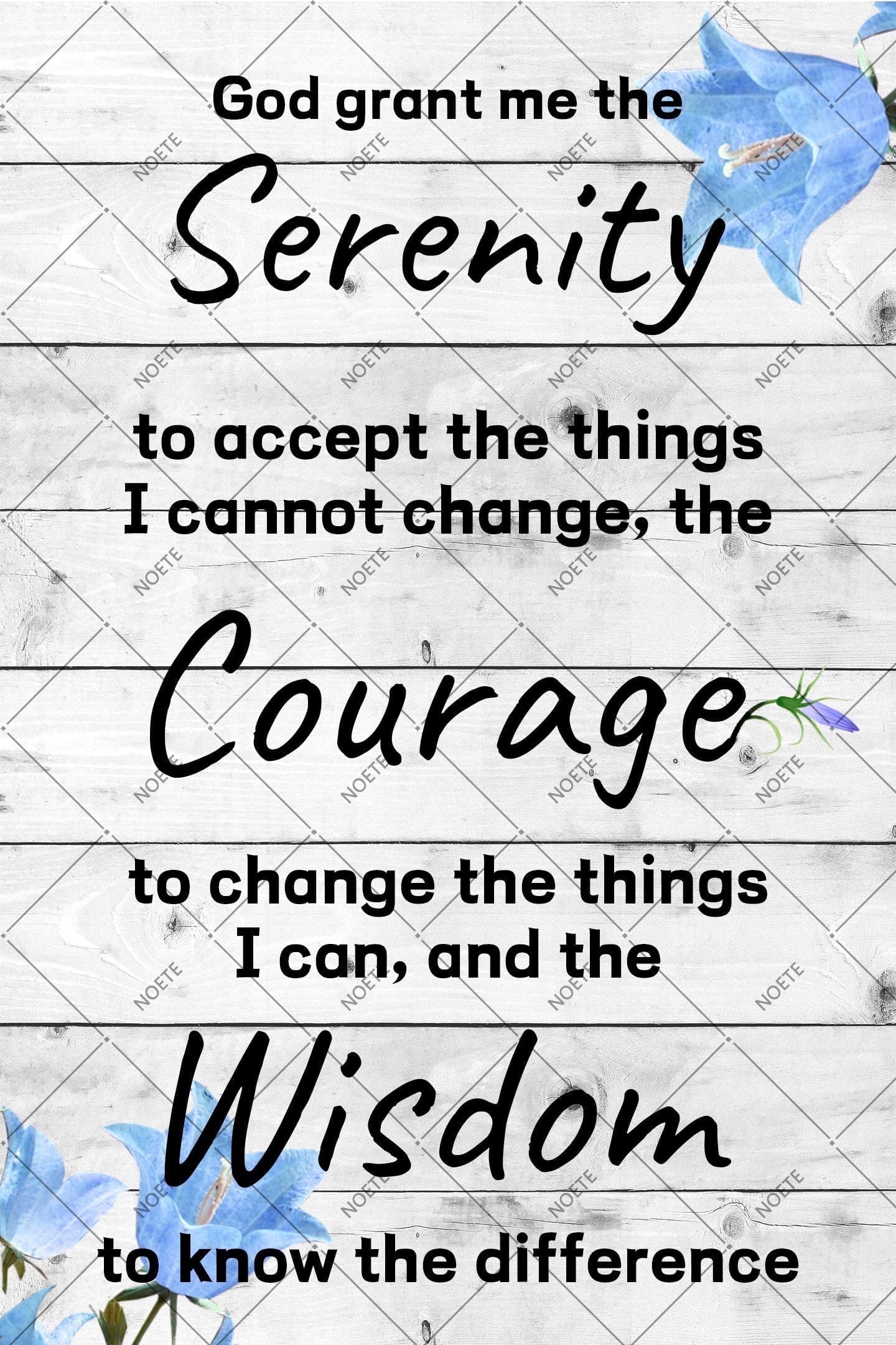 Noete Serenity Prayer Tin Sign Inspirational Christian Wall Art with ...
