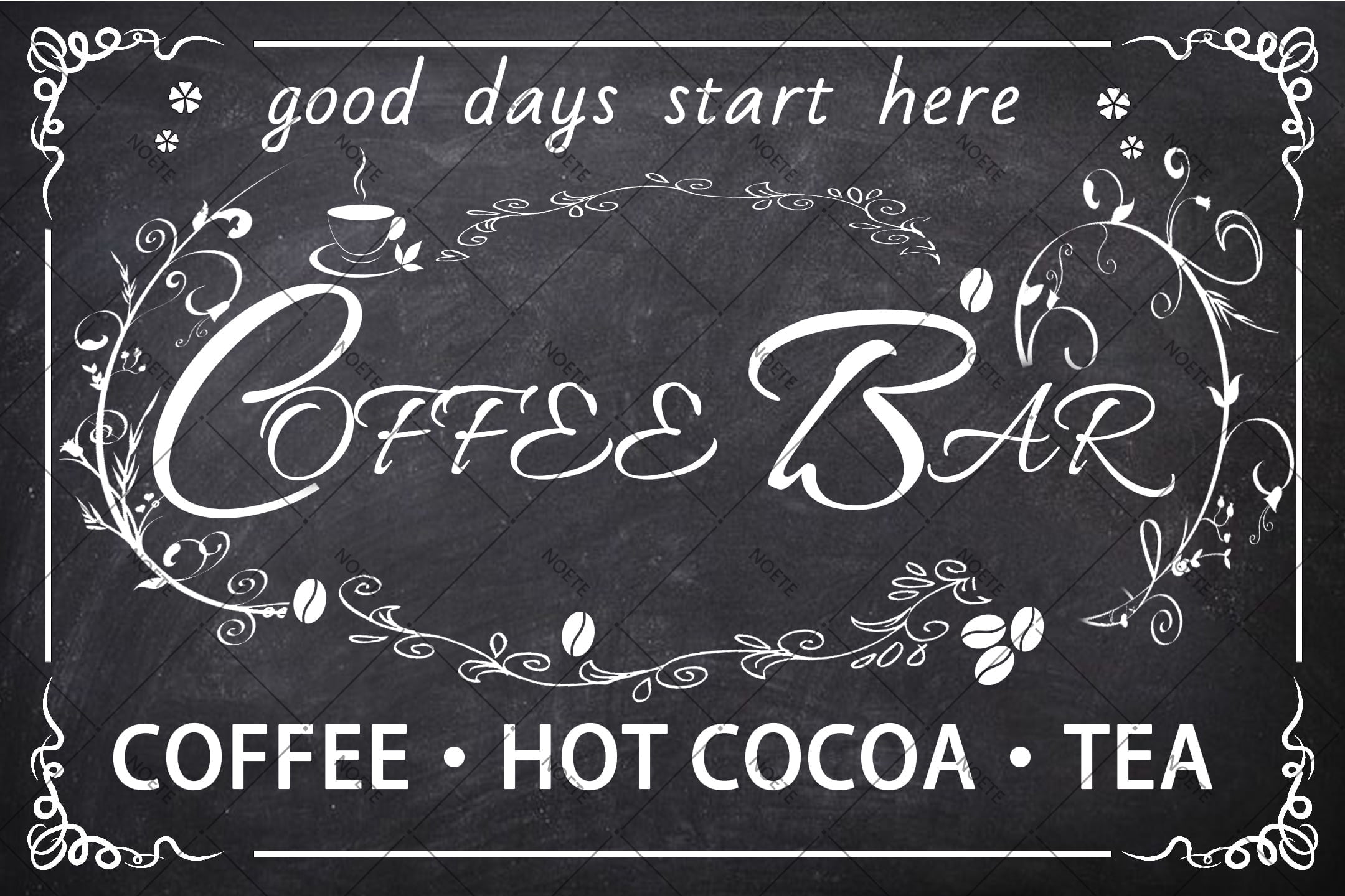 Noete Vintage Coffee Bar Sign Rustic 12x16 Inch Metal Wall Decor for ...