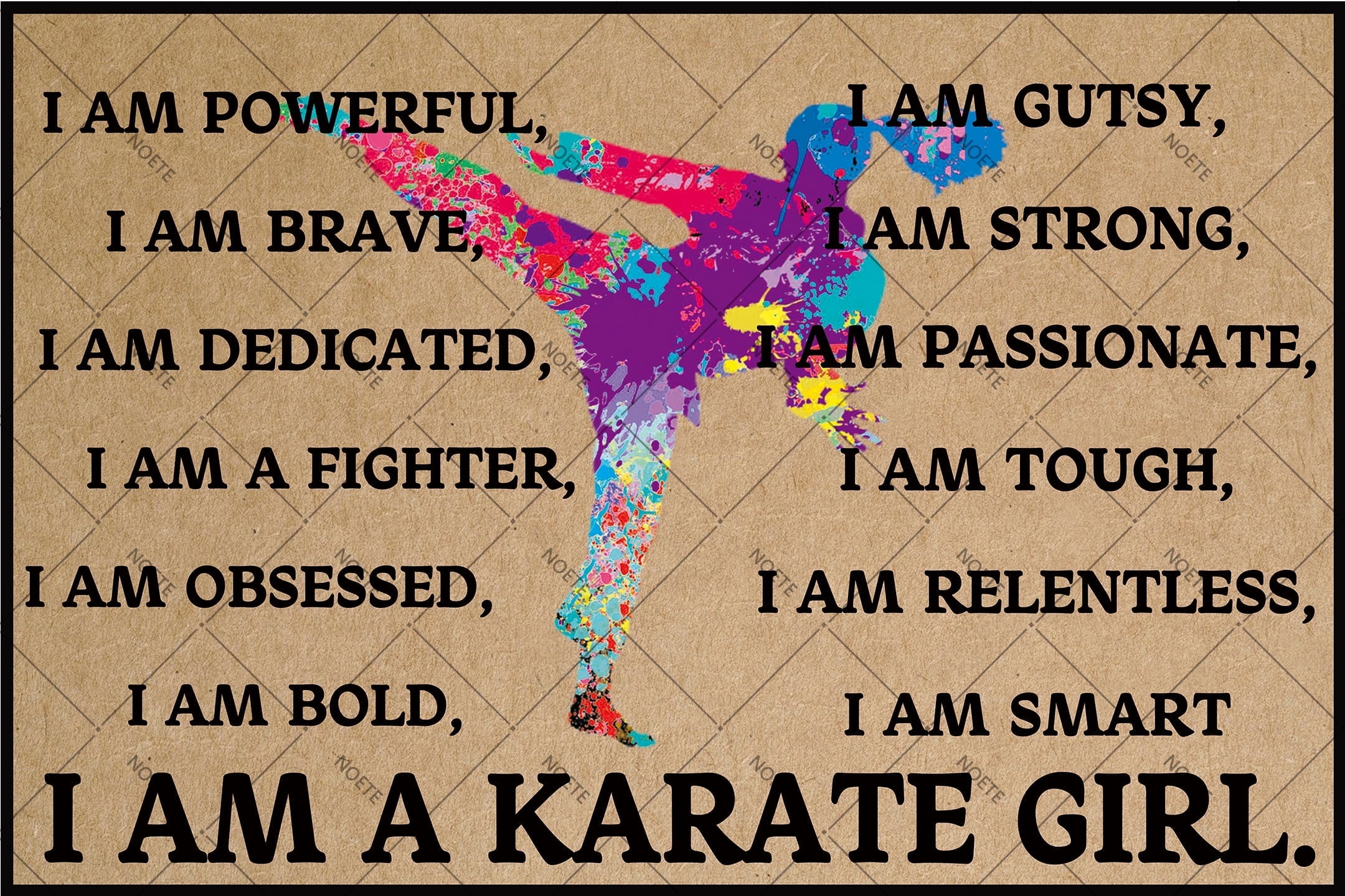 Noete Vintage Tin Sign Karate Kid Poster "I Am Strong Gutsy Smart Tough ...