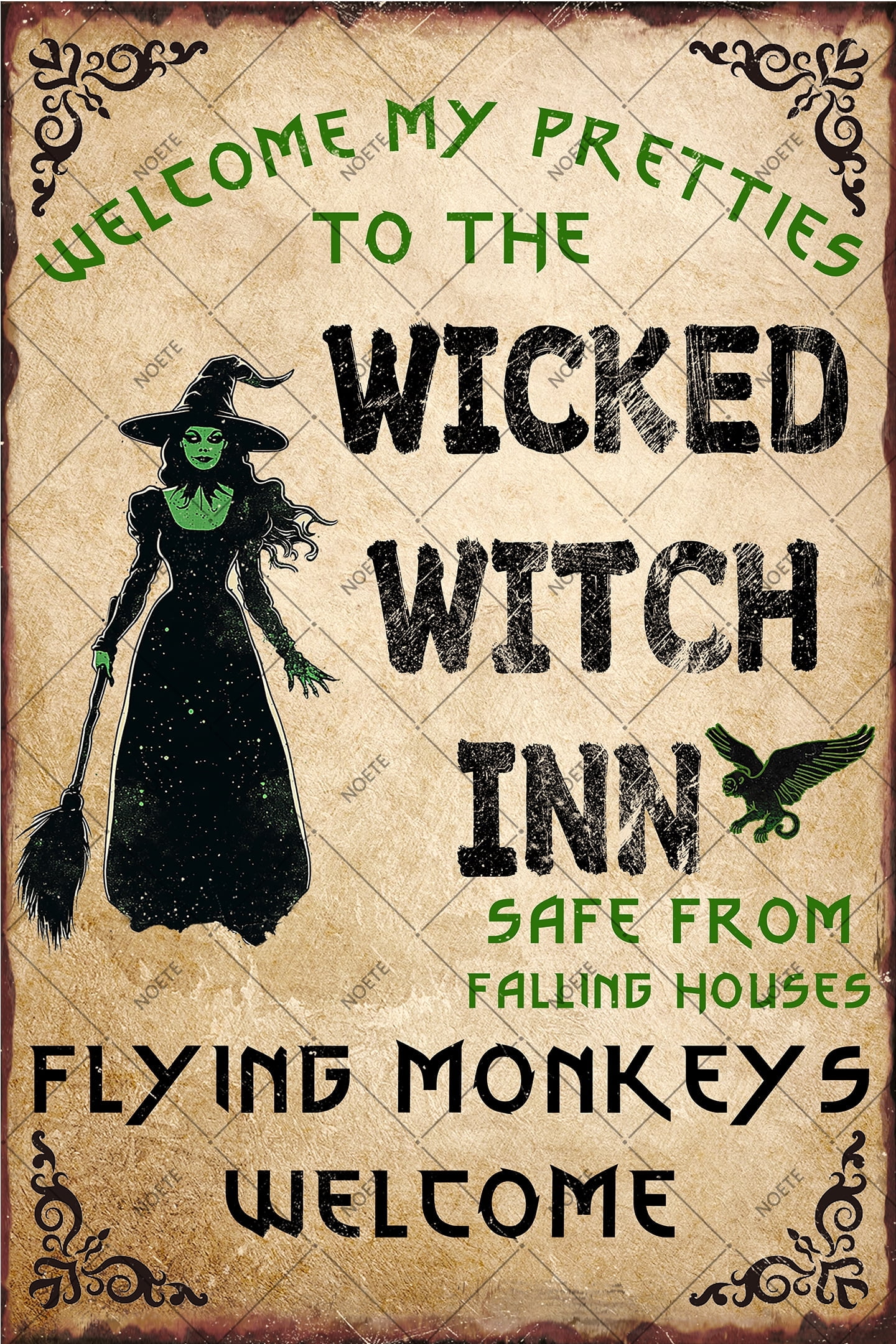 Noete Wicked Sign Flying Monkeys Welcome My Pretties Halloween Metal ...