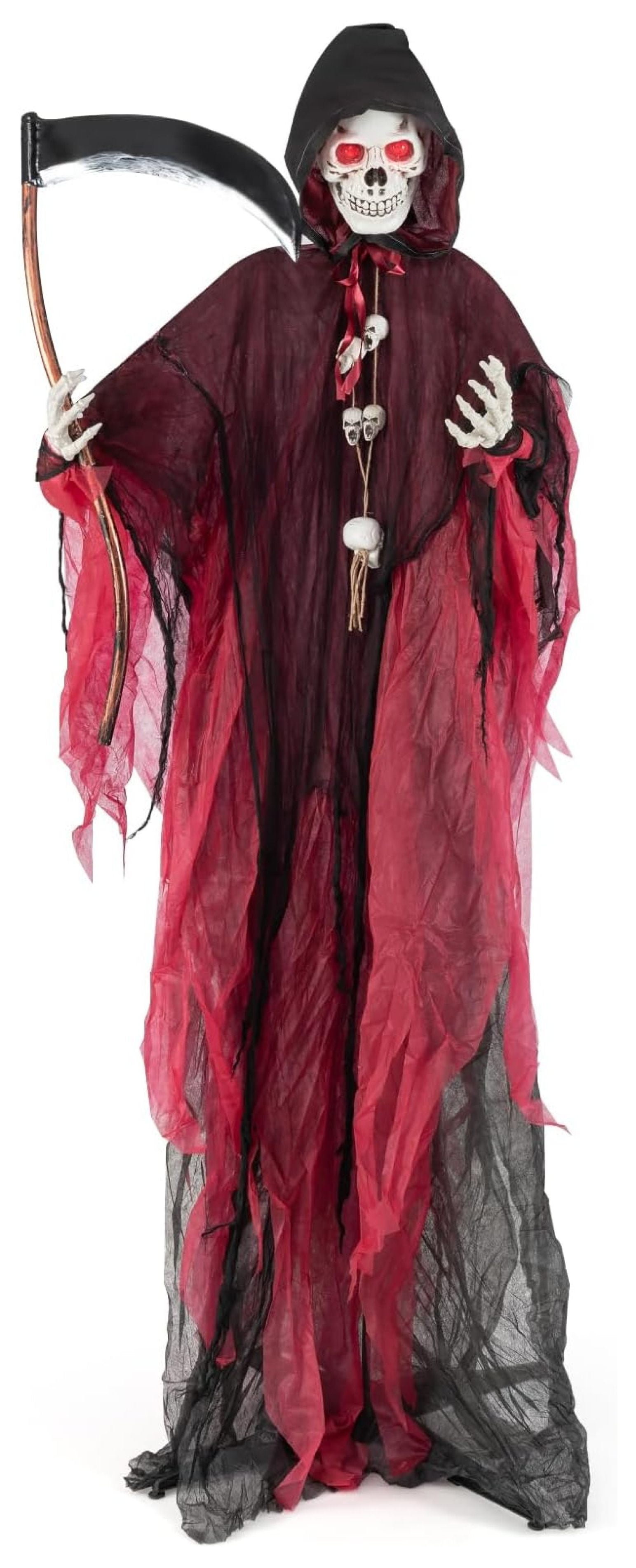 Noeteard 8 FT Halloween Animatronics Standing Grim Reaper, Voice ...