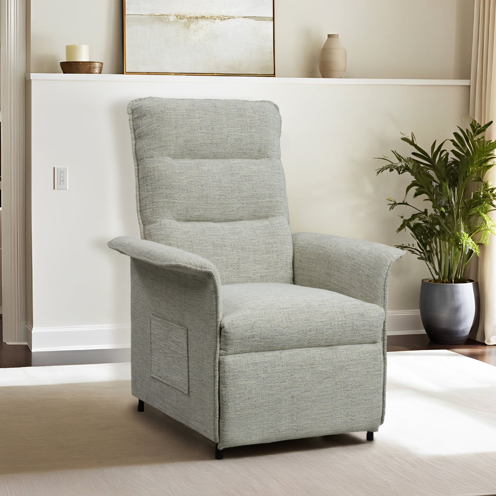 Noeteard Small Electric Power Recliner, Breathable Fabric Reclining ...