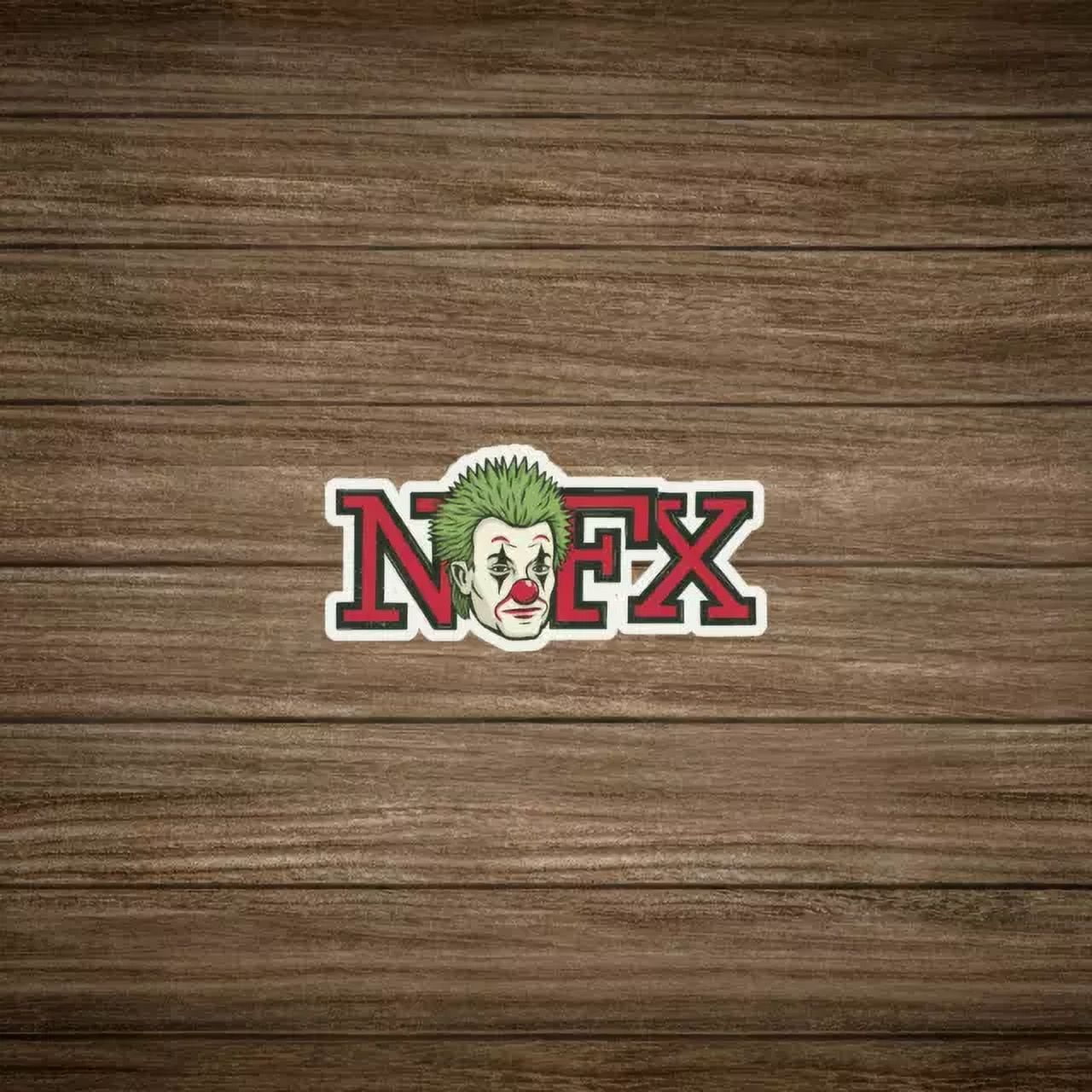 Nofx Punk Rock Clown Face Sticker - Edgy Music Fan Art Vinyl Decalphone ...