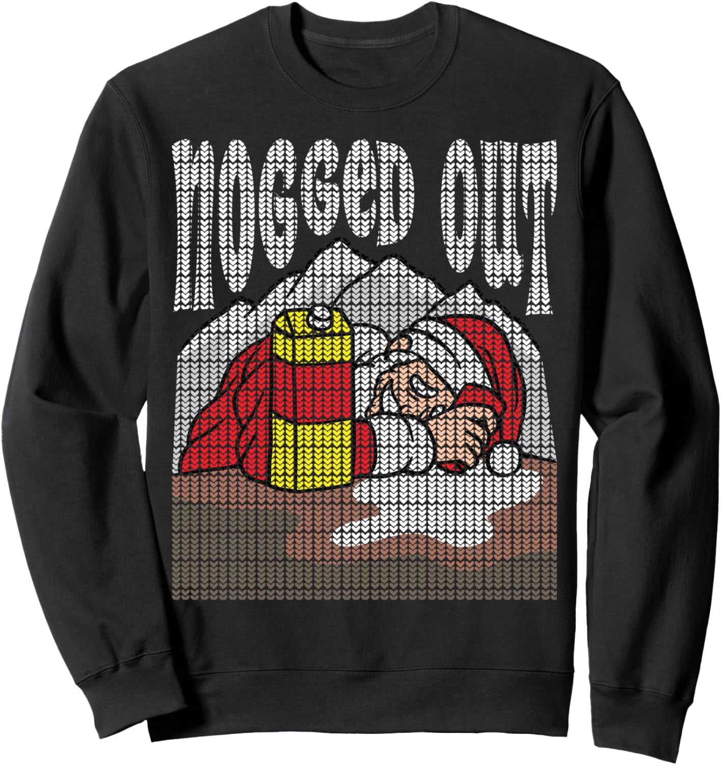 Nogged Out Santa Claus Drunk Egg Nog Ugly Christmas Sweater Sweatshirt ...