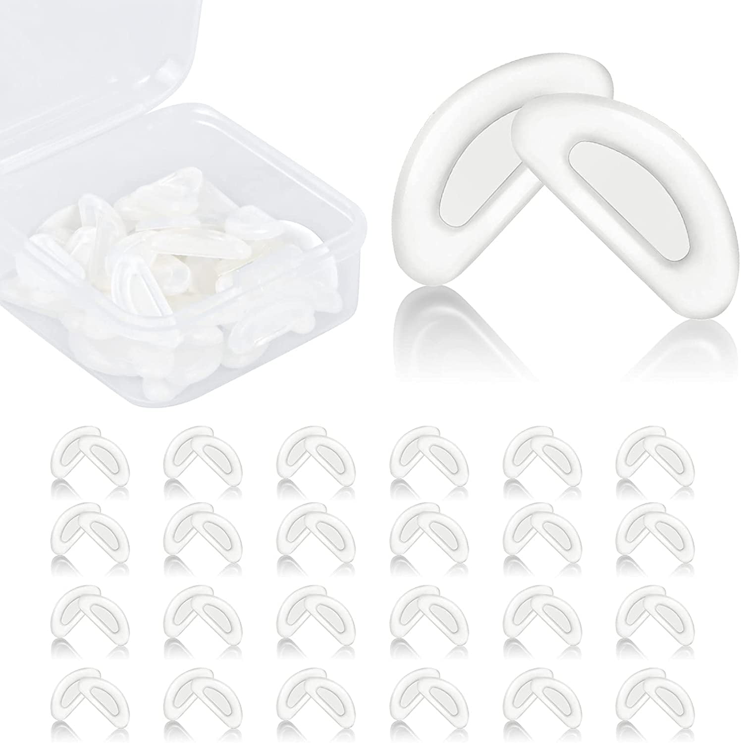 Nogis 20 Pairs Adhesive Eye Glasses Nose Pads, D Shape Stick on Anti ...