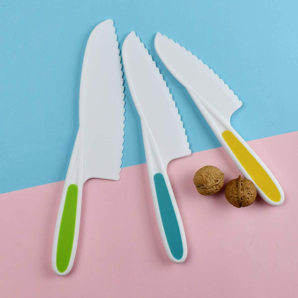 Nogis 3 Pieces Kids Kitchen Knife, Kids Knife Set 3 Plastic Toddler ...