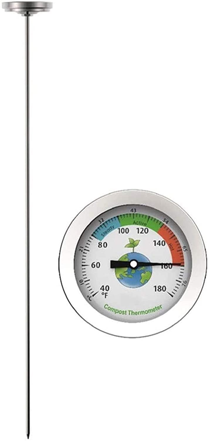 Nogis Compost Thermometer - Premium Stainless Steel Bimetal Thermometer ...