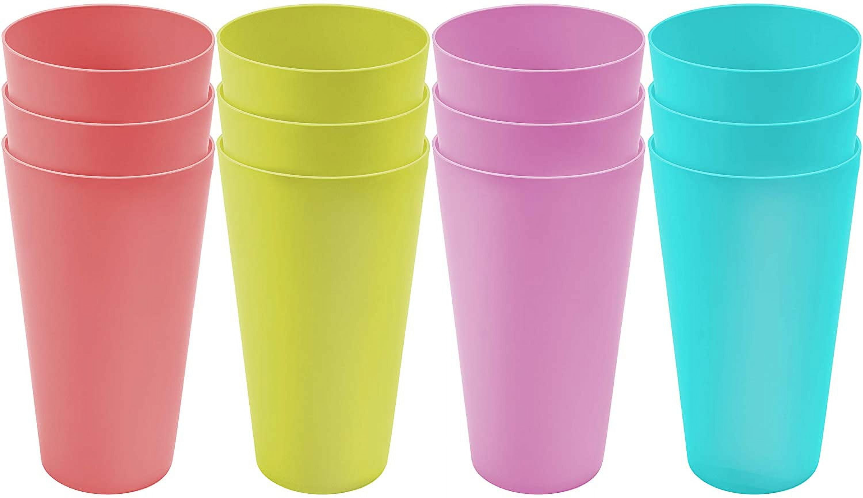 Nogis Plastic Cup, Plastic Tumbler Set 12 Pieces Reusable Water Cup ...