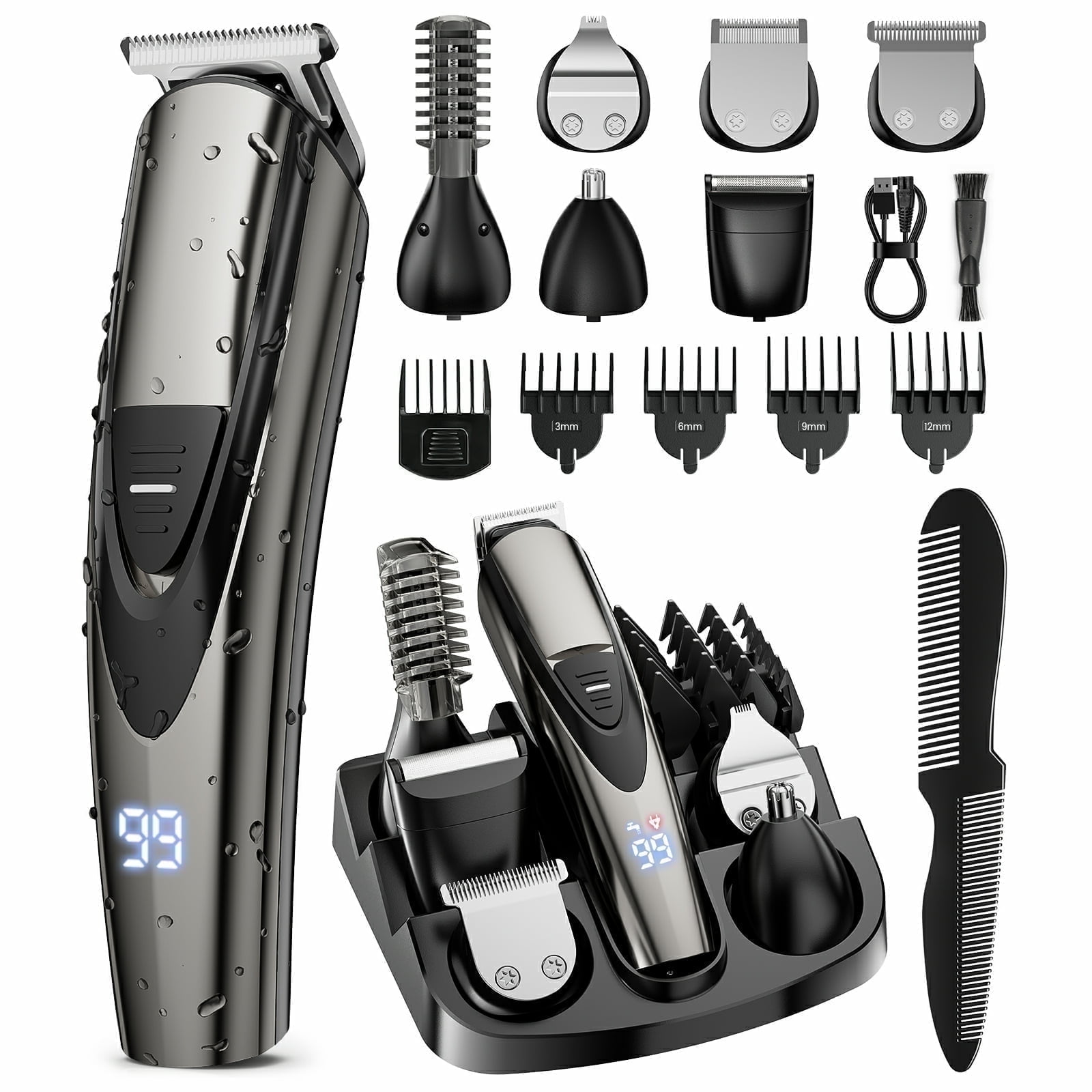 Nogroa Hair Trimmer for Men, Cordless Hair Clippers with Safety Lock ...