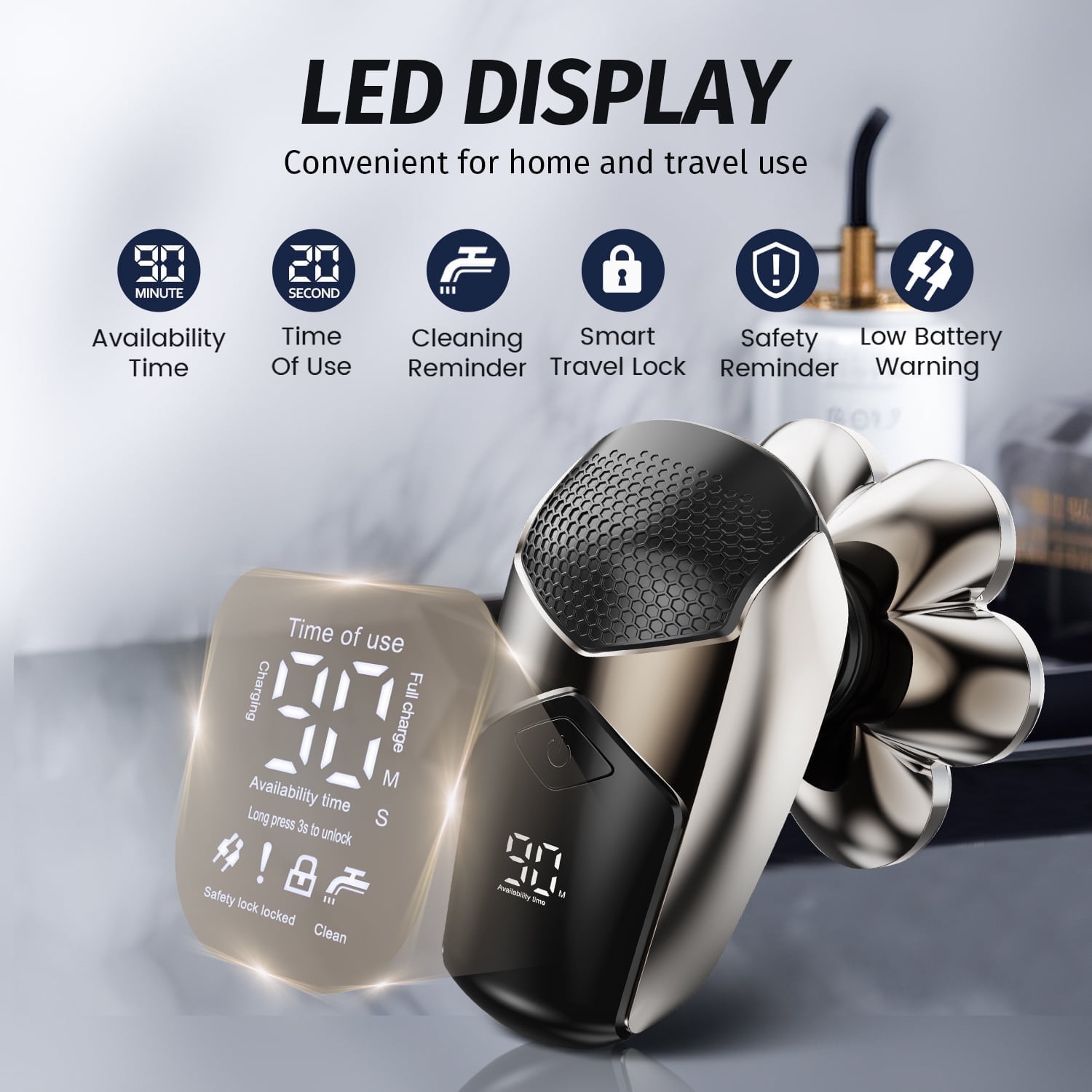 Nogroa Electric Head Shaver for Men, Wet & Dry Bald Head Shaver with ...
