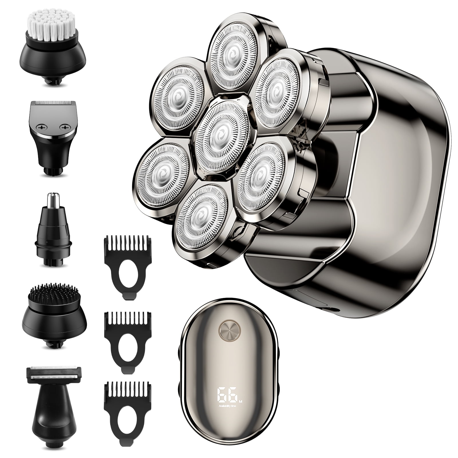 Nogroa 7D Flex Shaver for Bald Men, 6-in-1 Grooming Kit, Beard/Nose ...