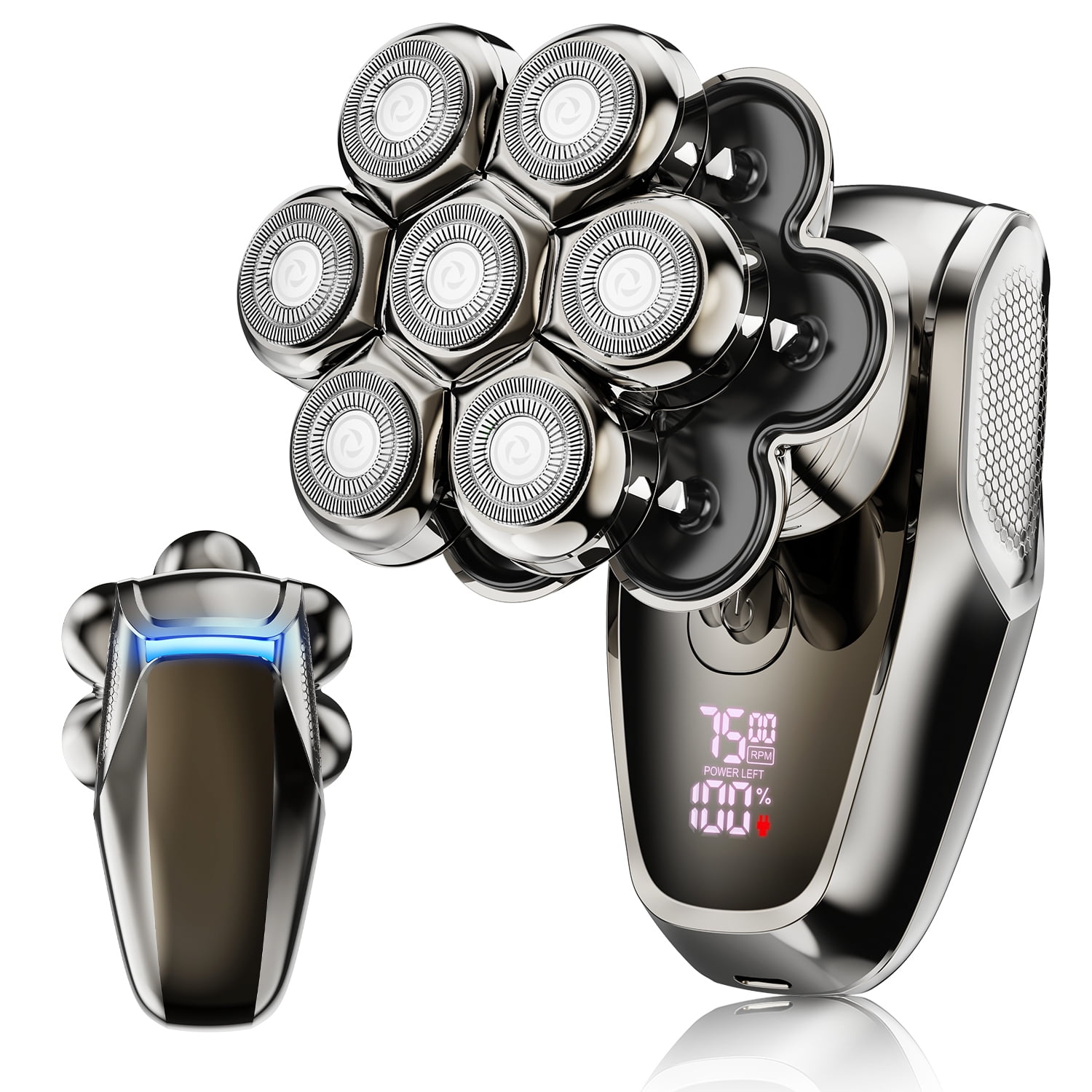 Nogroa Bald Men's Head Shaver, IPX7 Waterproof, LED Display, Type-C ...