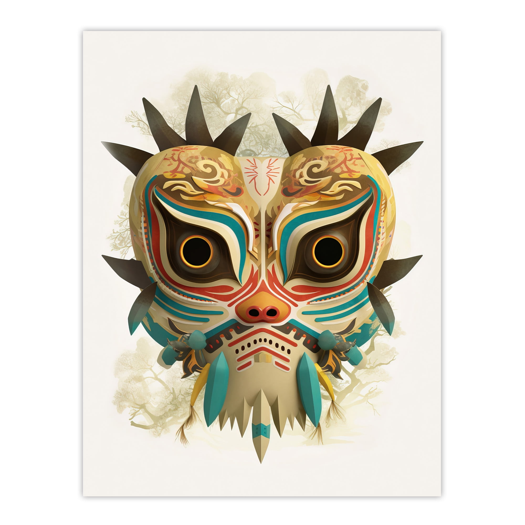 Noh Theatre Mask Painting Supernatural Japanese Creature Portrayal ...