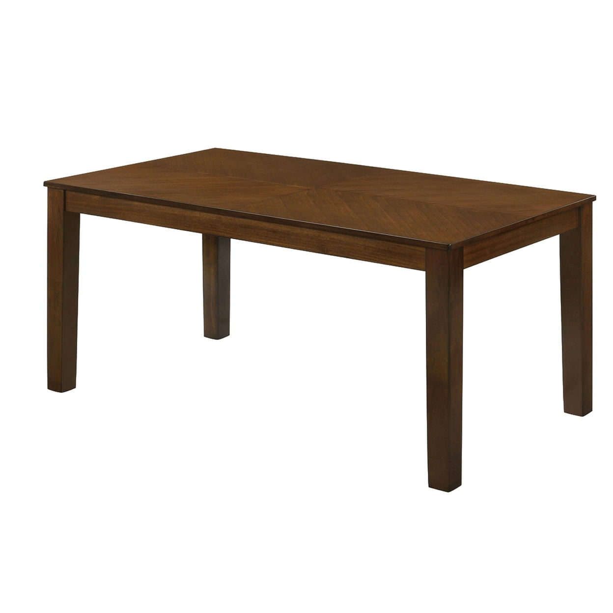 Noha 65 Inch Rectangular Dining Table Chevron Top Block Legs Brown ...