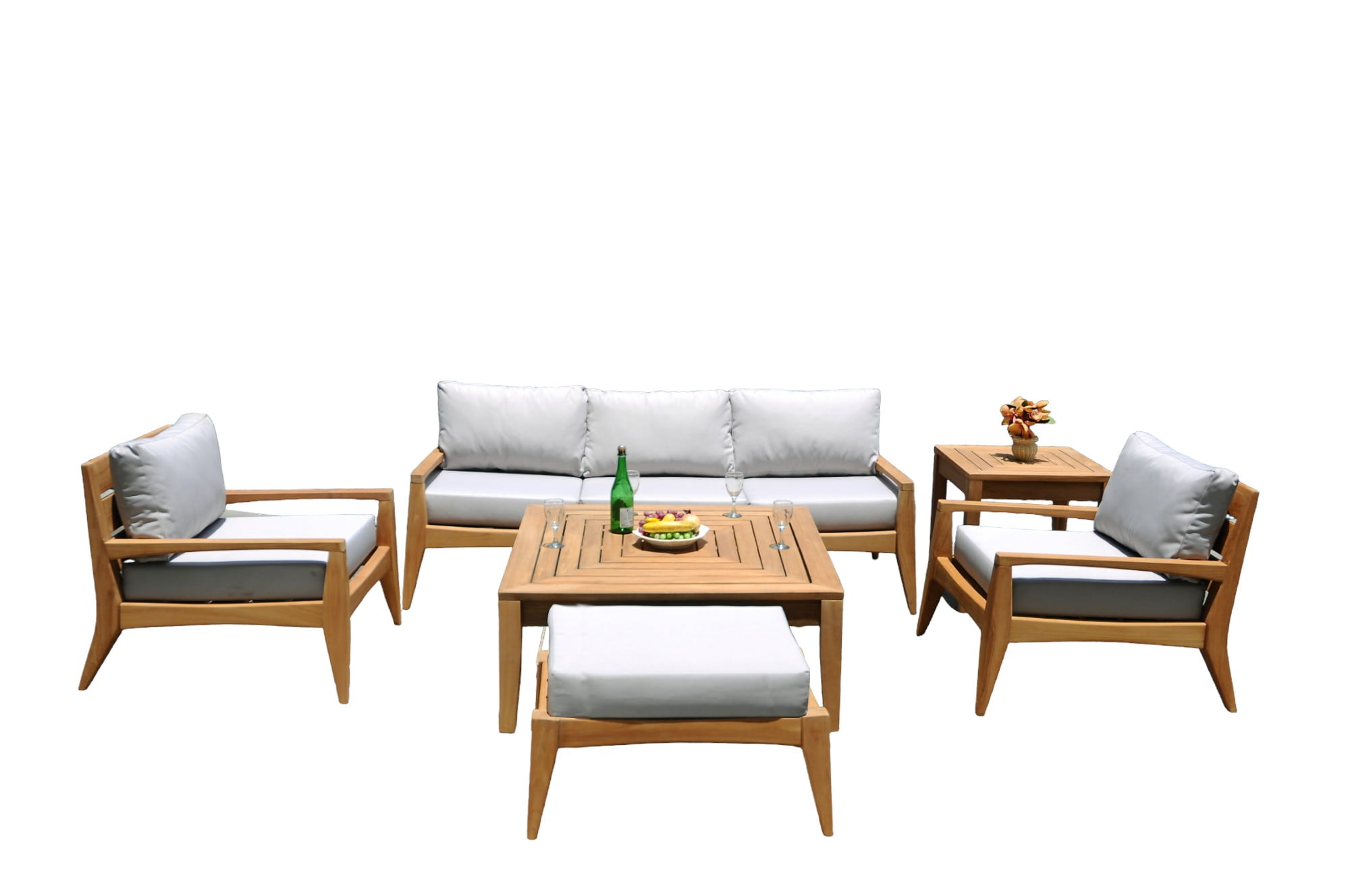 Noida 6 Pc Sofa Set: Sofa, 2 Lounge Chairs, Ottoman, Coffee Table ...