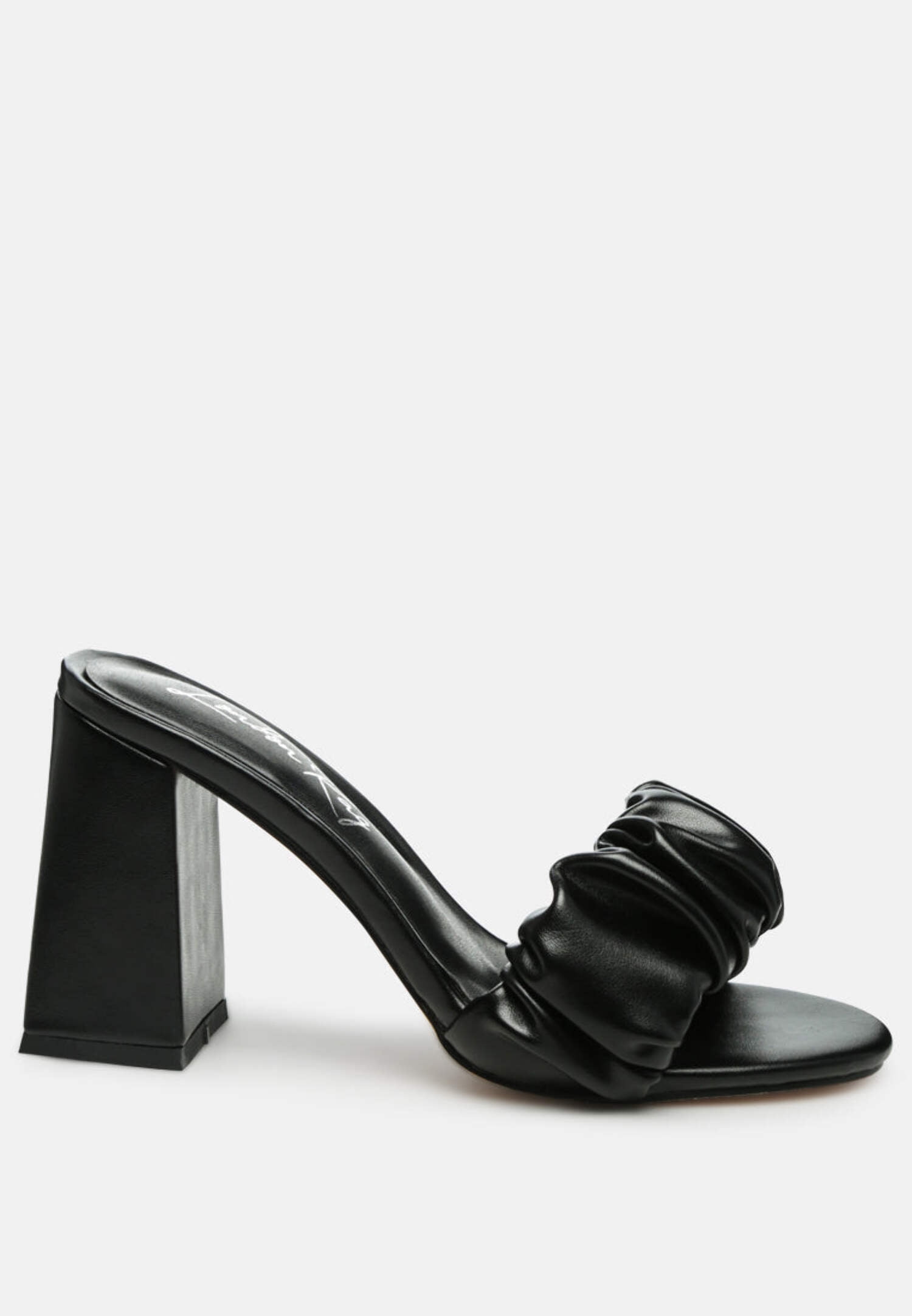 Noie Ruched Strap Block Heel Sandals - Walmart.com