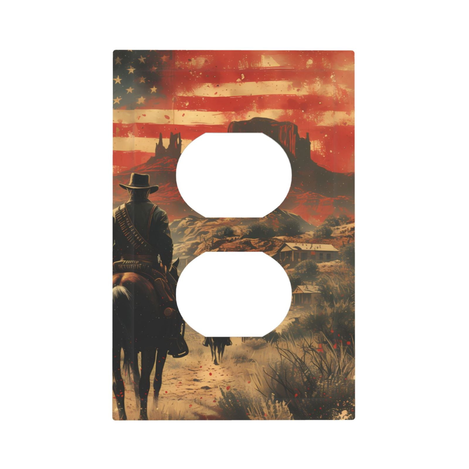 Noikeo 1860s Style American Cowboy Pattern Electrical Outlet Covers ...