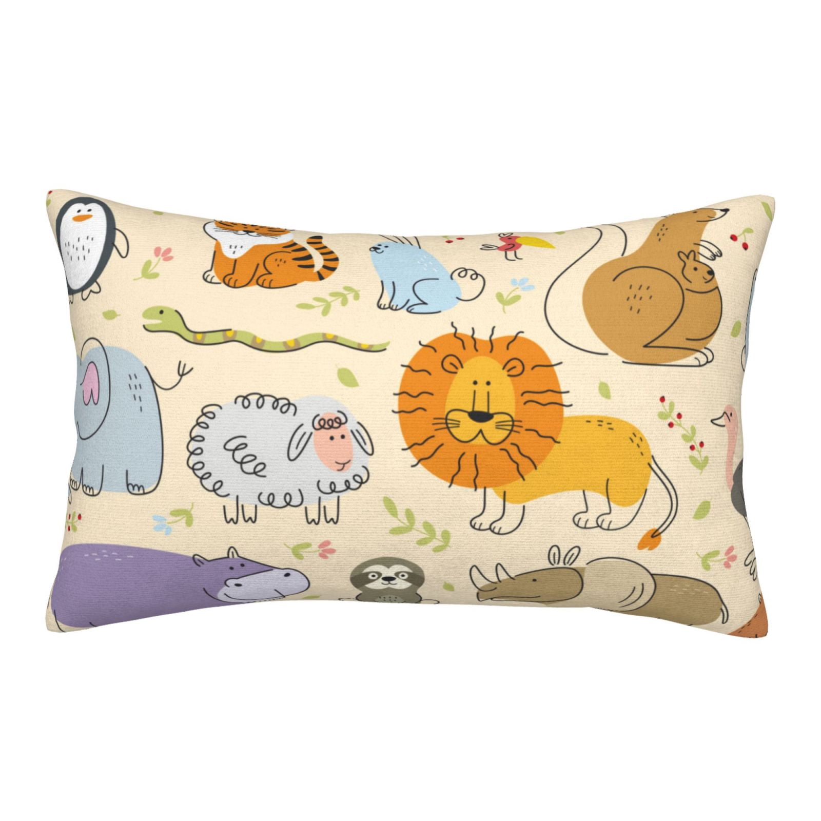 Noikeo Animals Pattern Soft Home Decor Pillow Case,Wrinkle-Free Bed ...