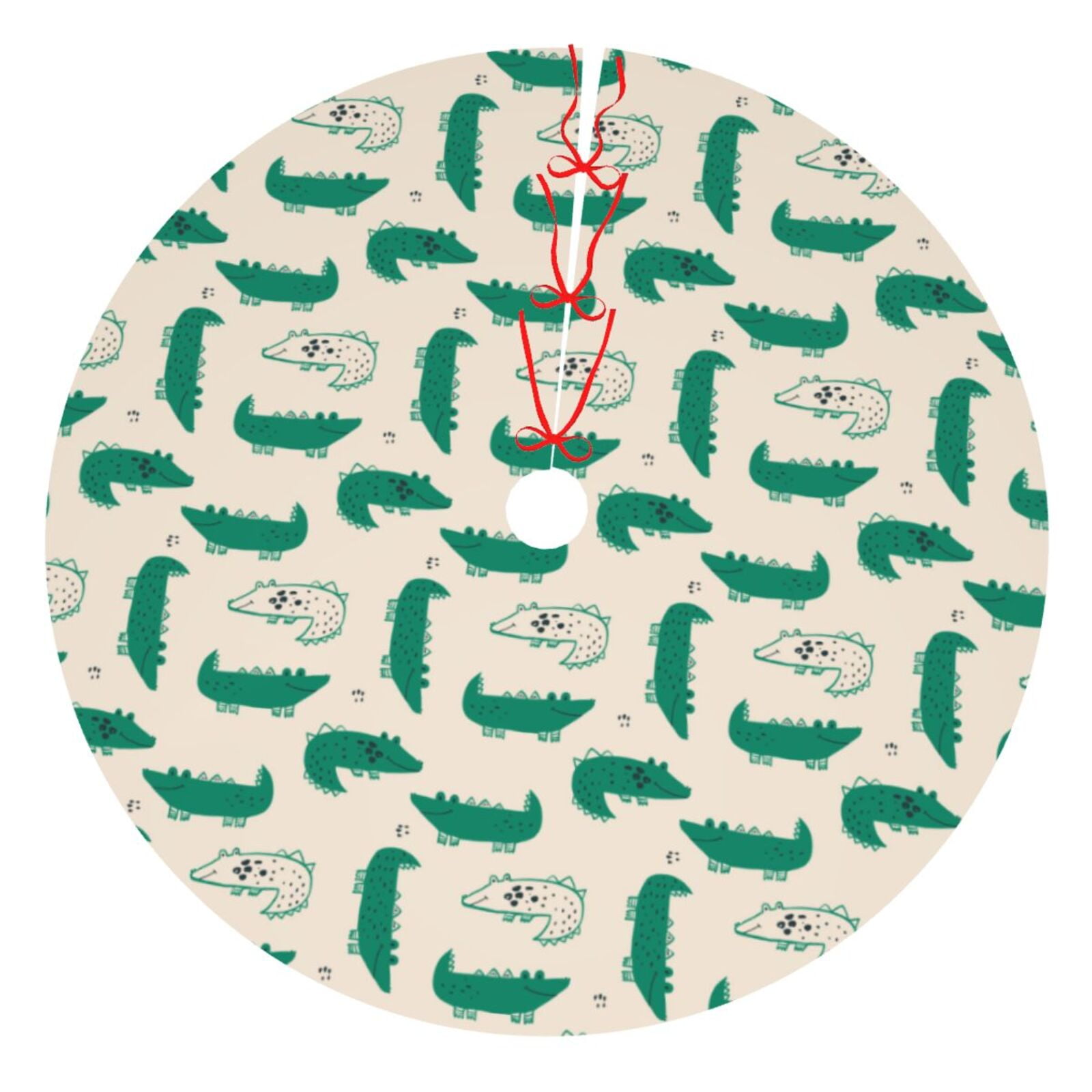 Noikeo Cartoon Crocodile Print Christmas Tree Skirt ,Christmas Tree ...