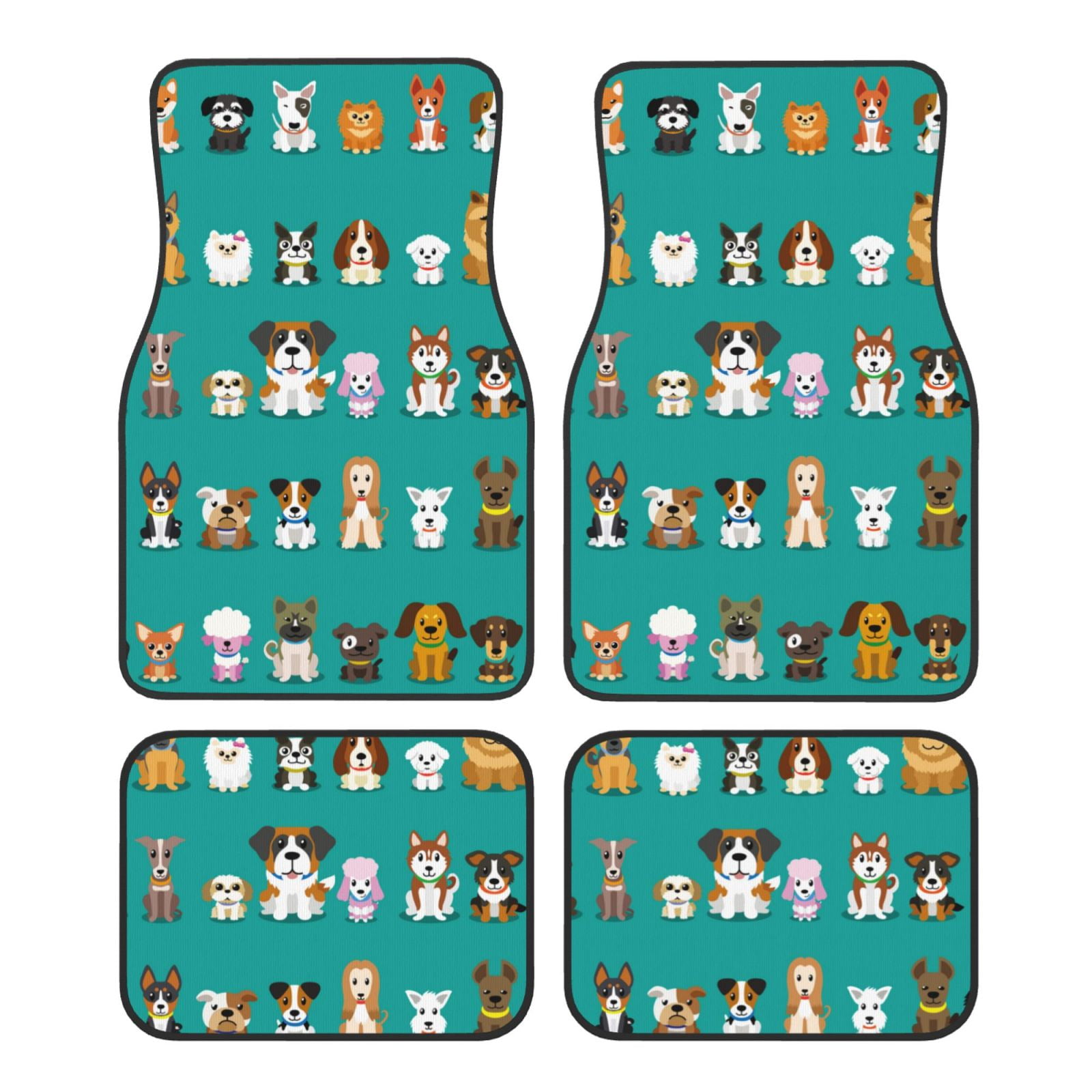 Noikeo Cartoon Dogs for 4-Piece Floor Mats, Custom Fit Car Mats All ...