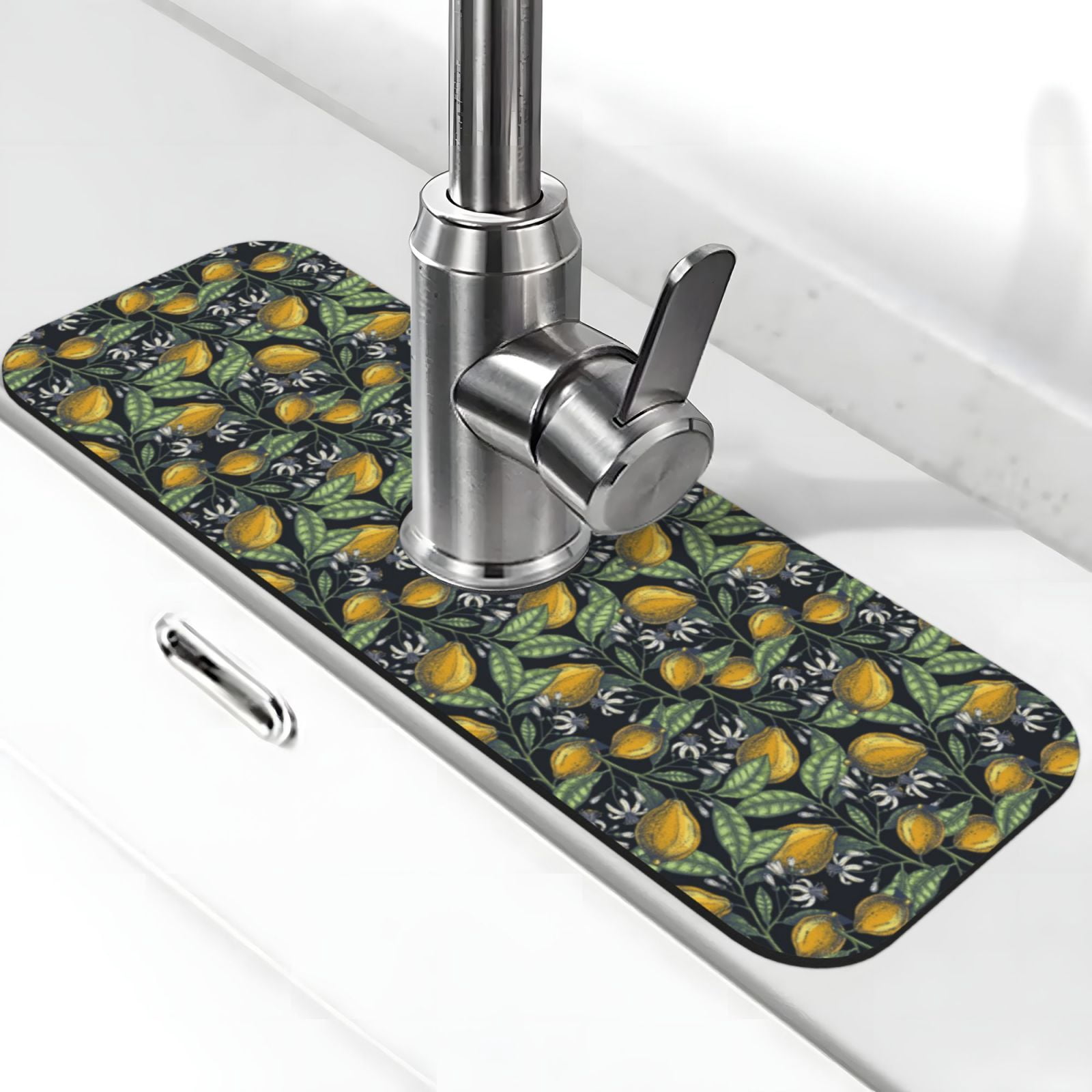 Noikeo Citrus Fruits Elegant Lemons For Faucet Mat for Kitchen Sink ...
