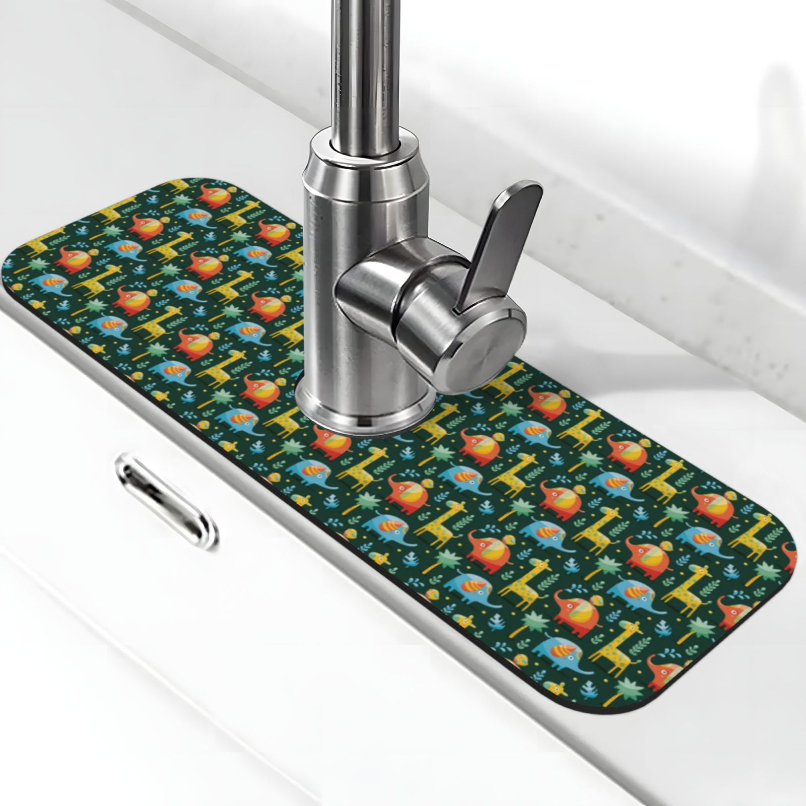 Noikeo Colorful Elephants For Faucet Mat for Kitchen Sink, Sink Water ...