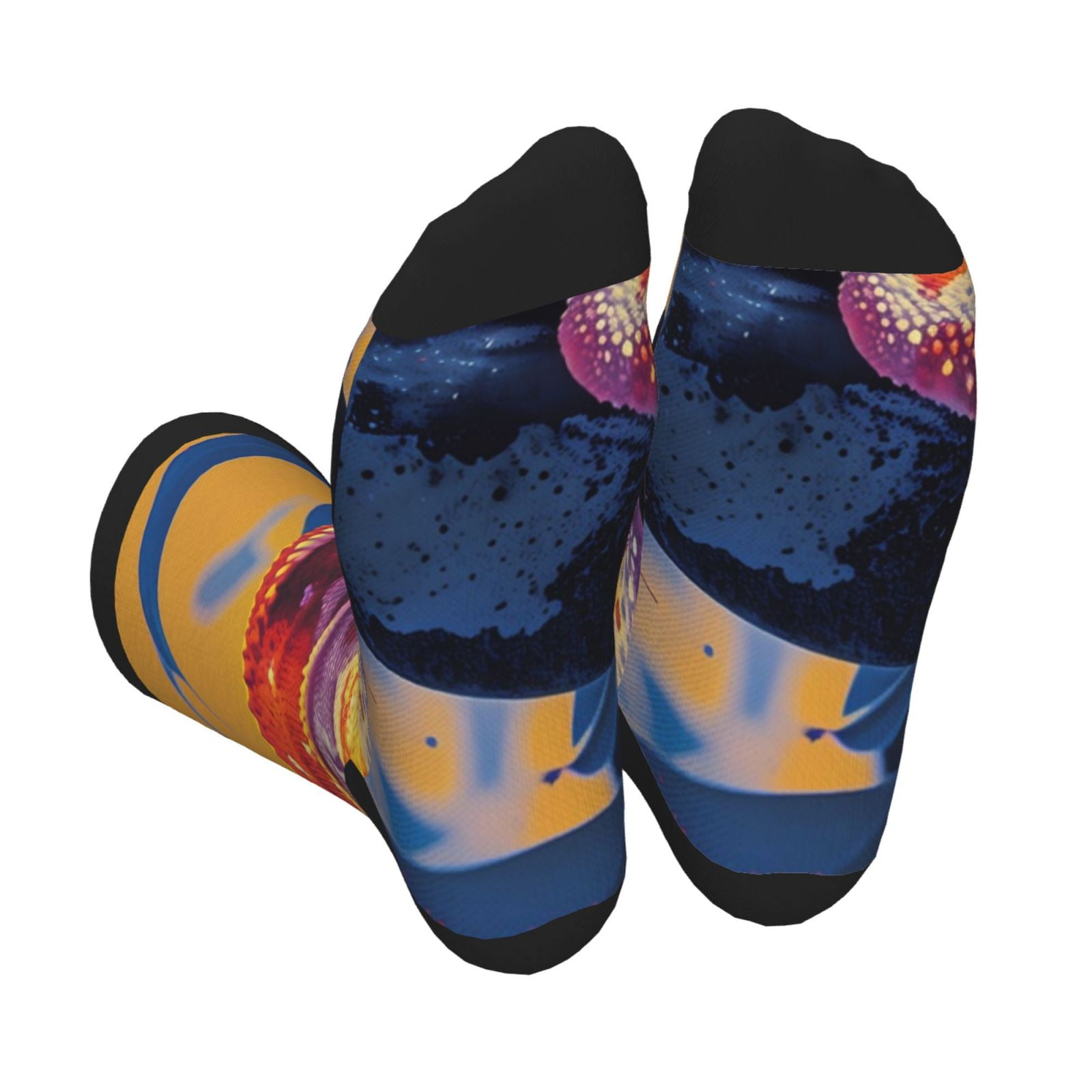 Noikeo Colorful Gecko Jungle Art for Funny Crew Socks for Men & Women ...