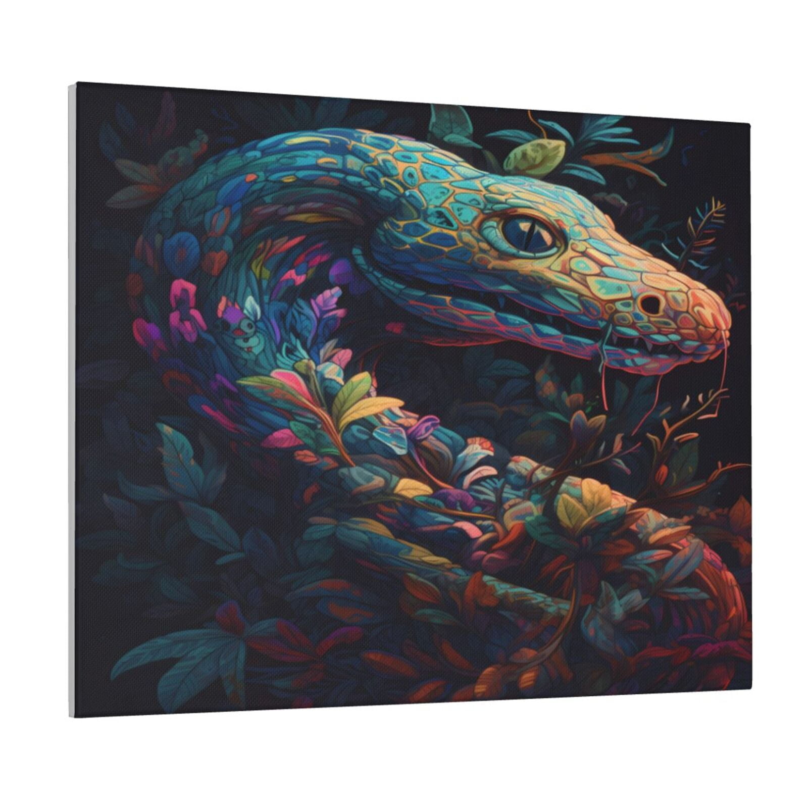 Noikeo Colorful Patterned Snake for Canvas Art Wall Decor,Canvas Wall ...